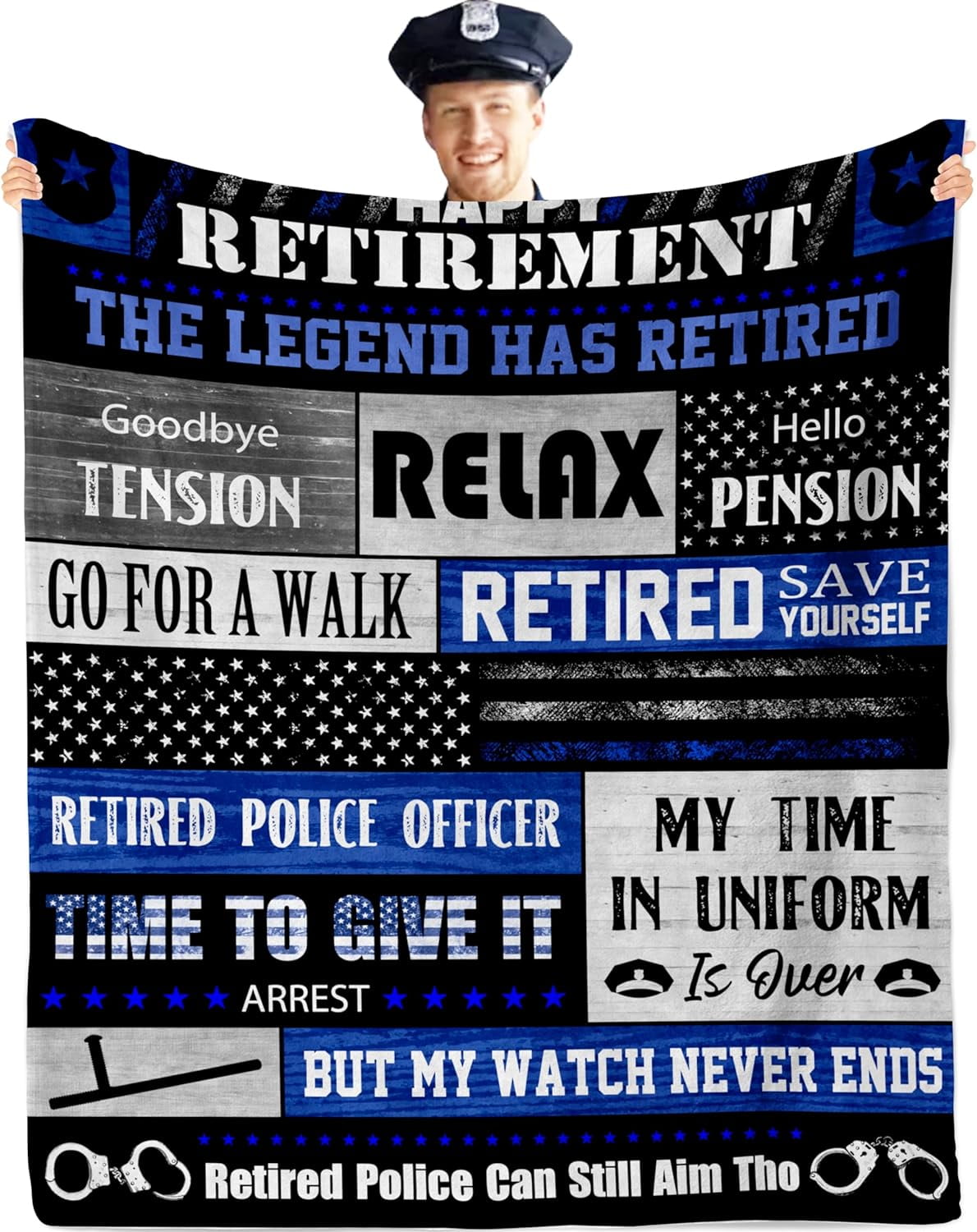 Police Retirement Gifts, Retirement Gifts for Men Blanket 60"x50 ...
