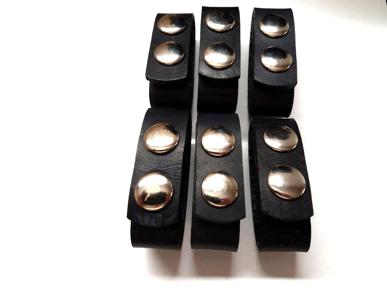 Police Security Guard Real Leather Belt Keeper With Snaps 6-Pack Plain ...