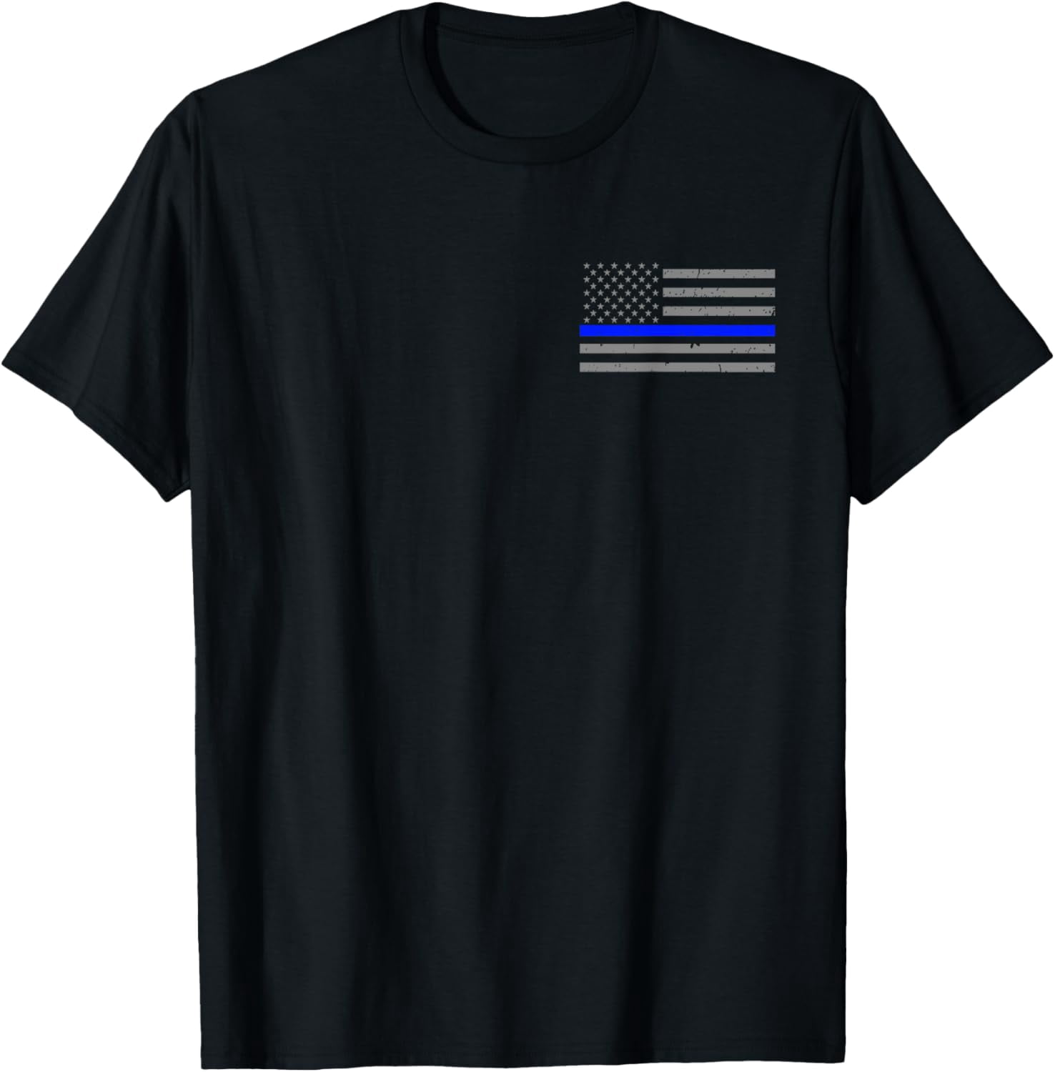 Police Sergeant Tshirt with Thin Blue Line Flag - Walmart.com