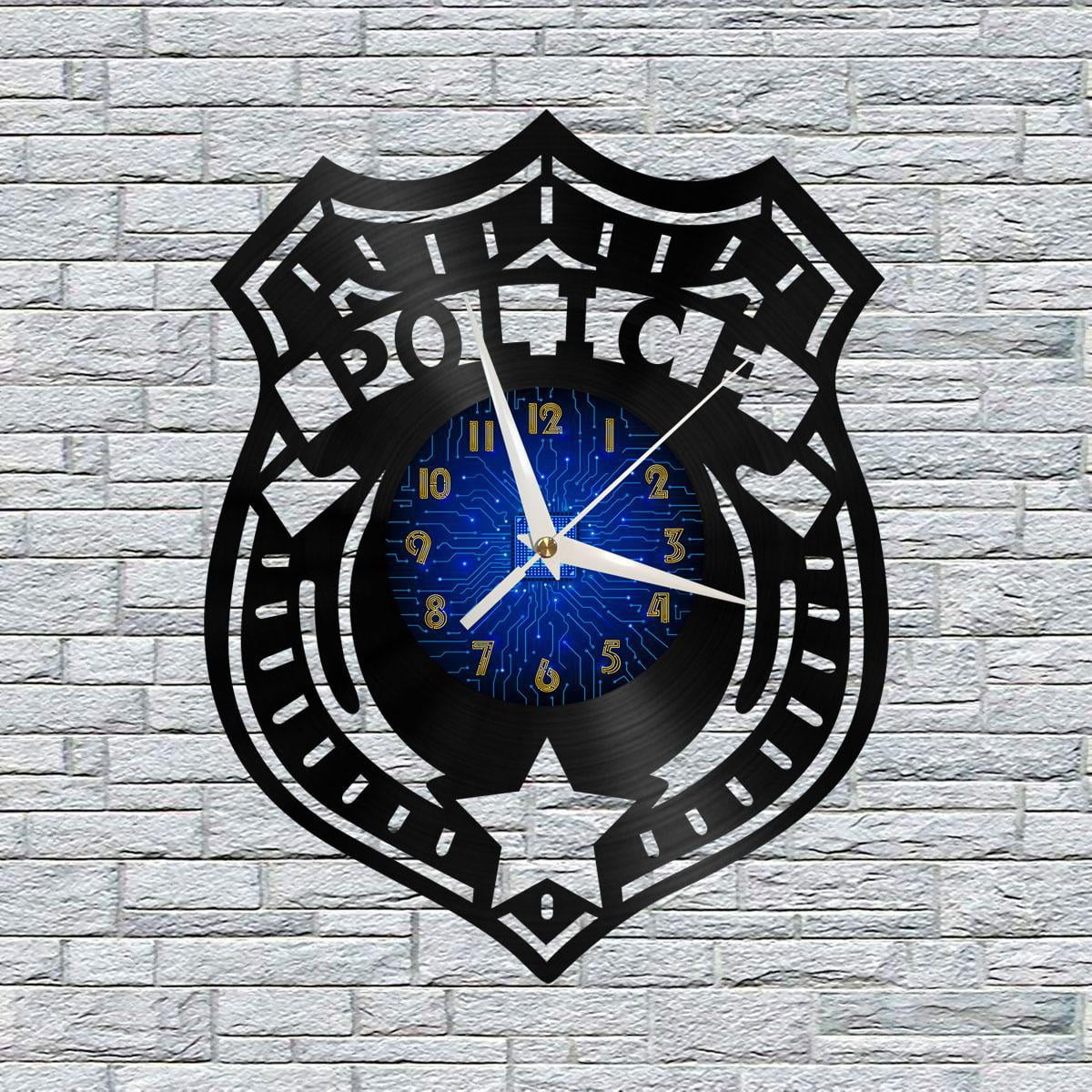 Police Station Sign 12 Inch Vinyl Record Wall Clock - Silent, Creative ...