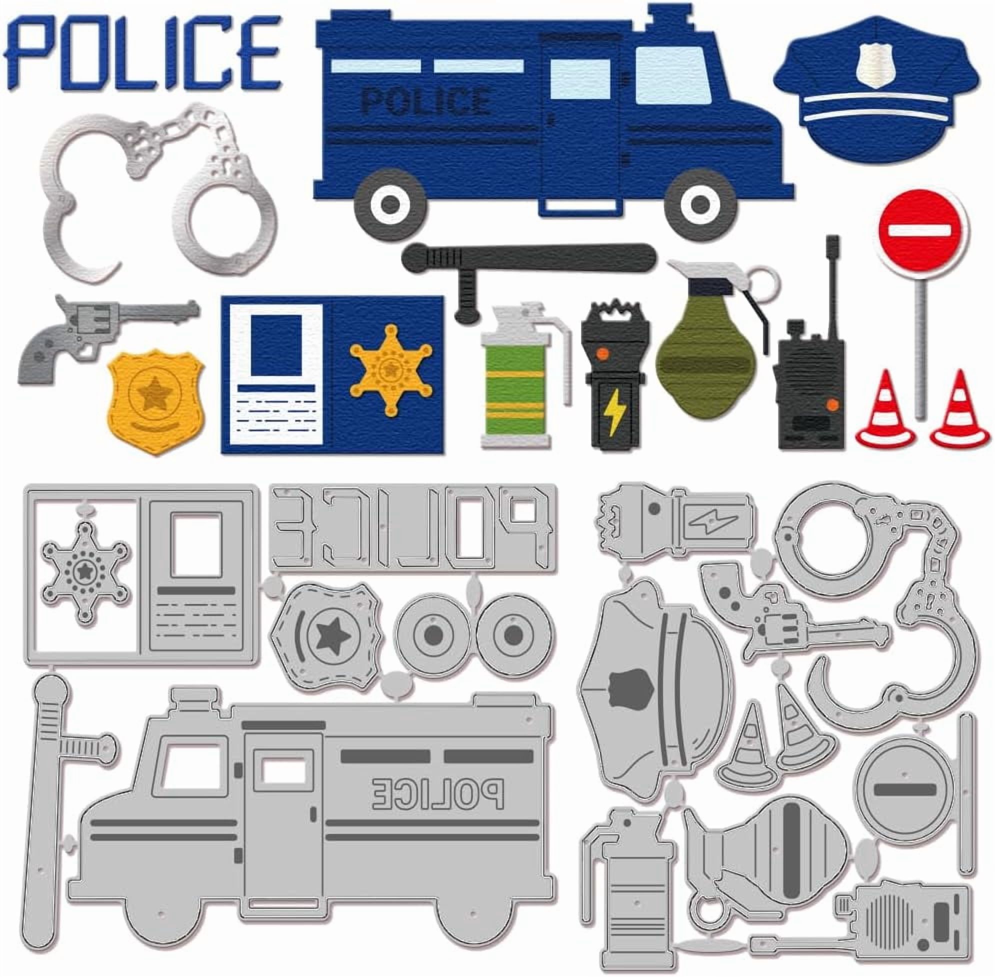 Police Suit Cutting Dies Metal Police Badge Die Cuts Police Car Cutting ...