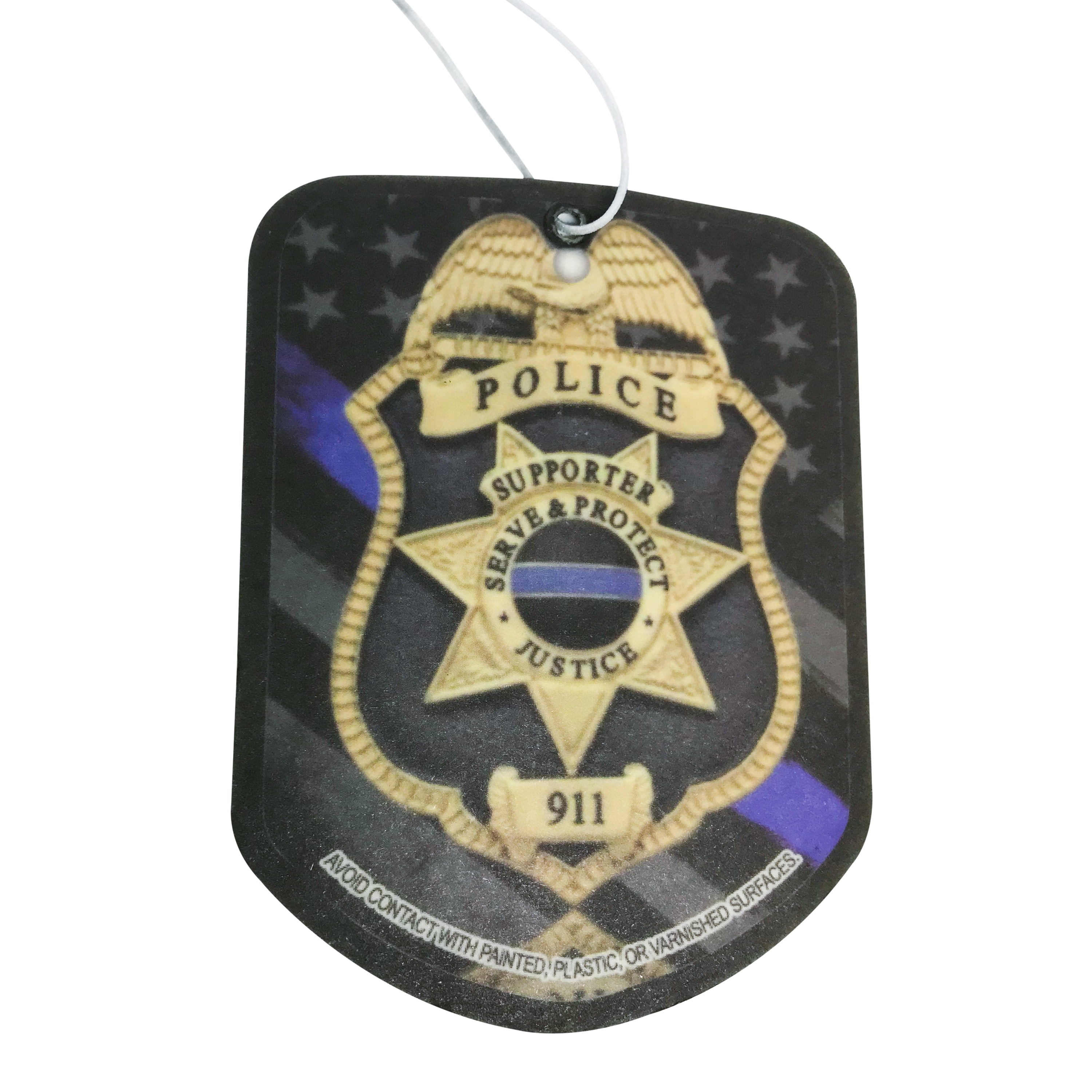 Police Support Badge Car Air Freshener ( Tactical Black ICE Scent ...
