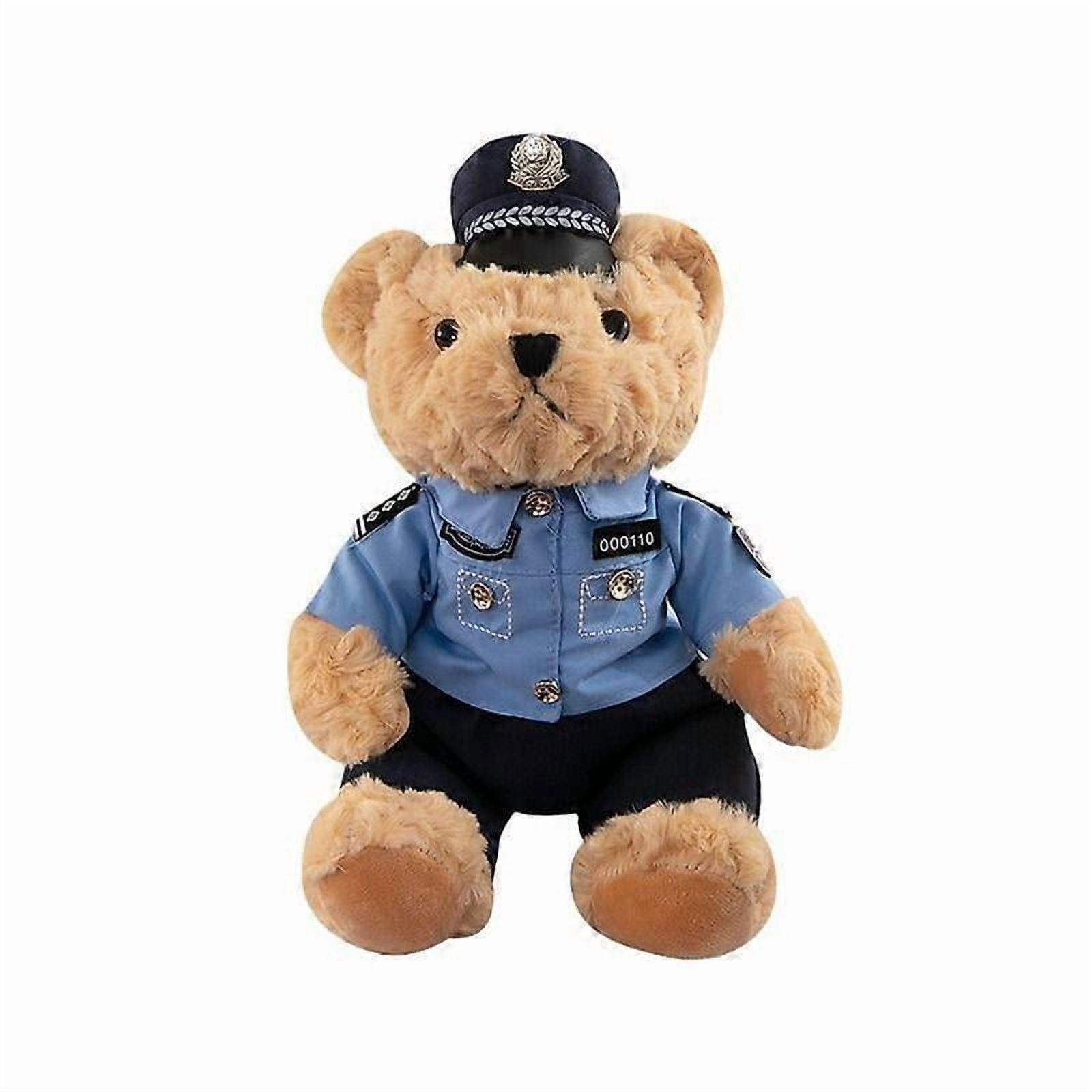 Police Teddy Bear Plush Bear Toy Stuffed Animal Furry Traffic Officer ...
