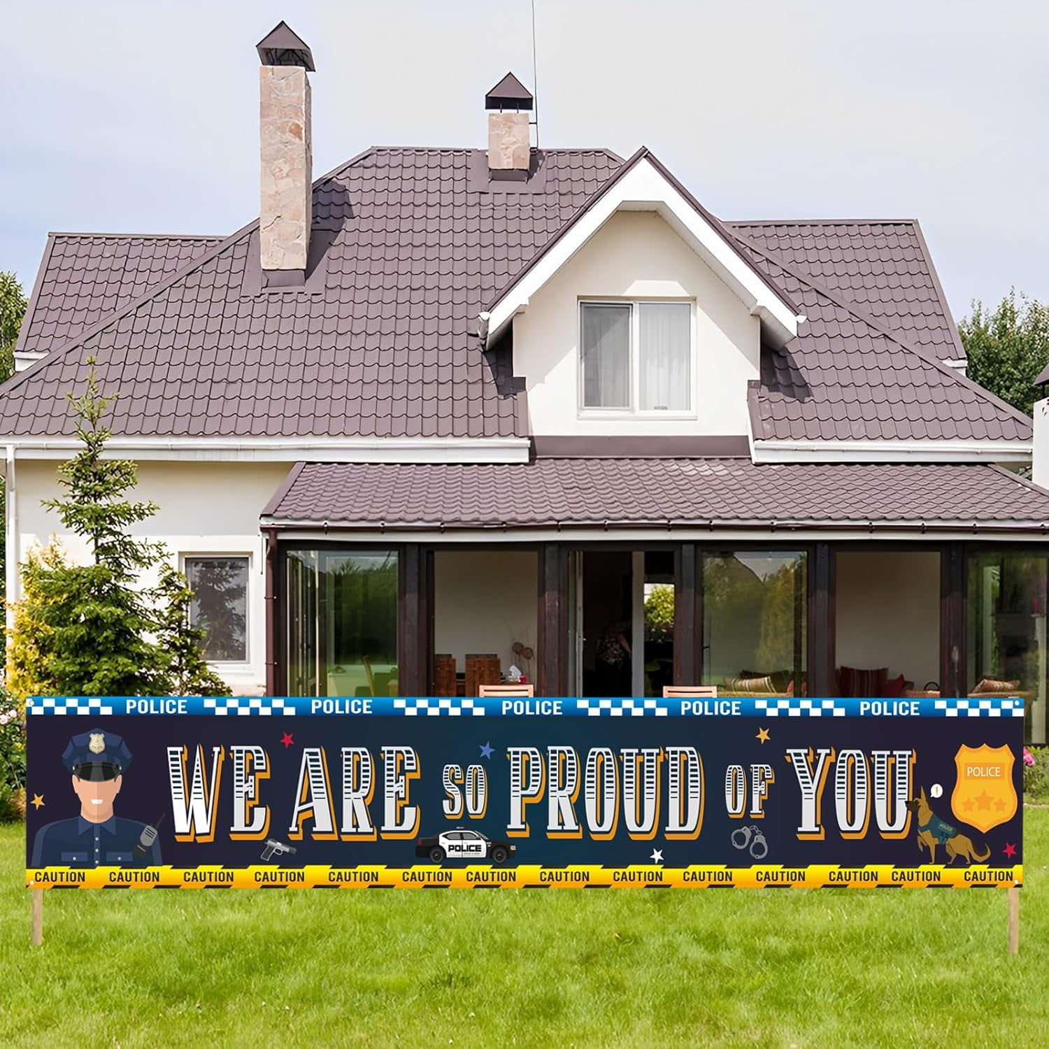 Police Theme We are so Proud of You Banner, Police Birthday, Retirement ...