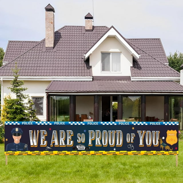 Police Theme We are so Proud of You Banner, Police Birthday, Retirement ...