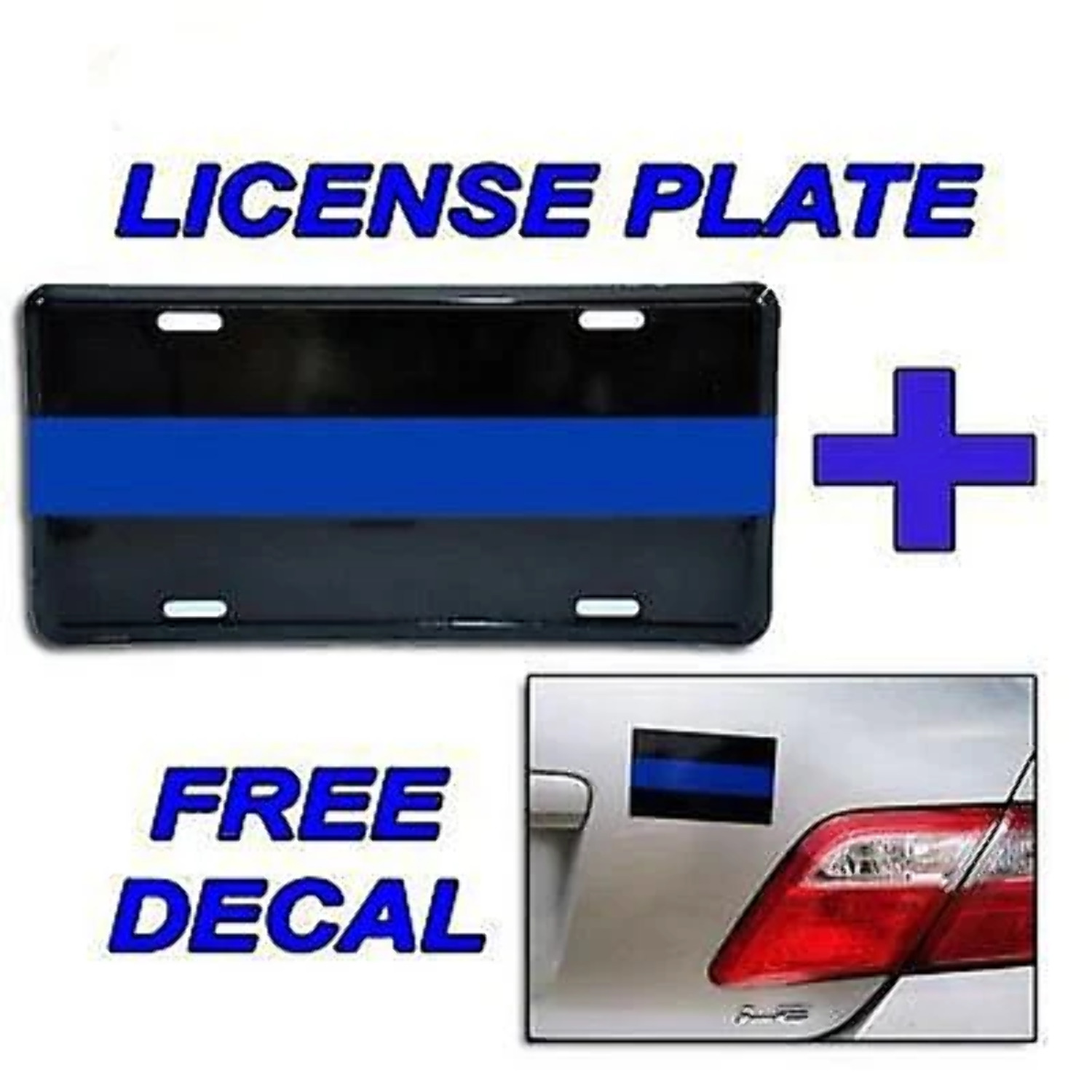 Police Thin Blue Line 6"x12" Aluminum License Plate Sign Plus Free ...