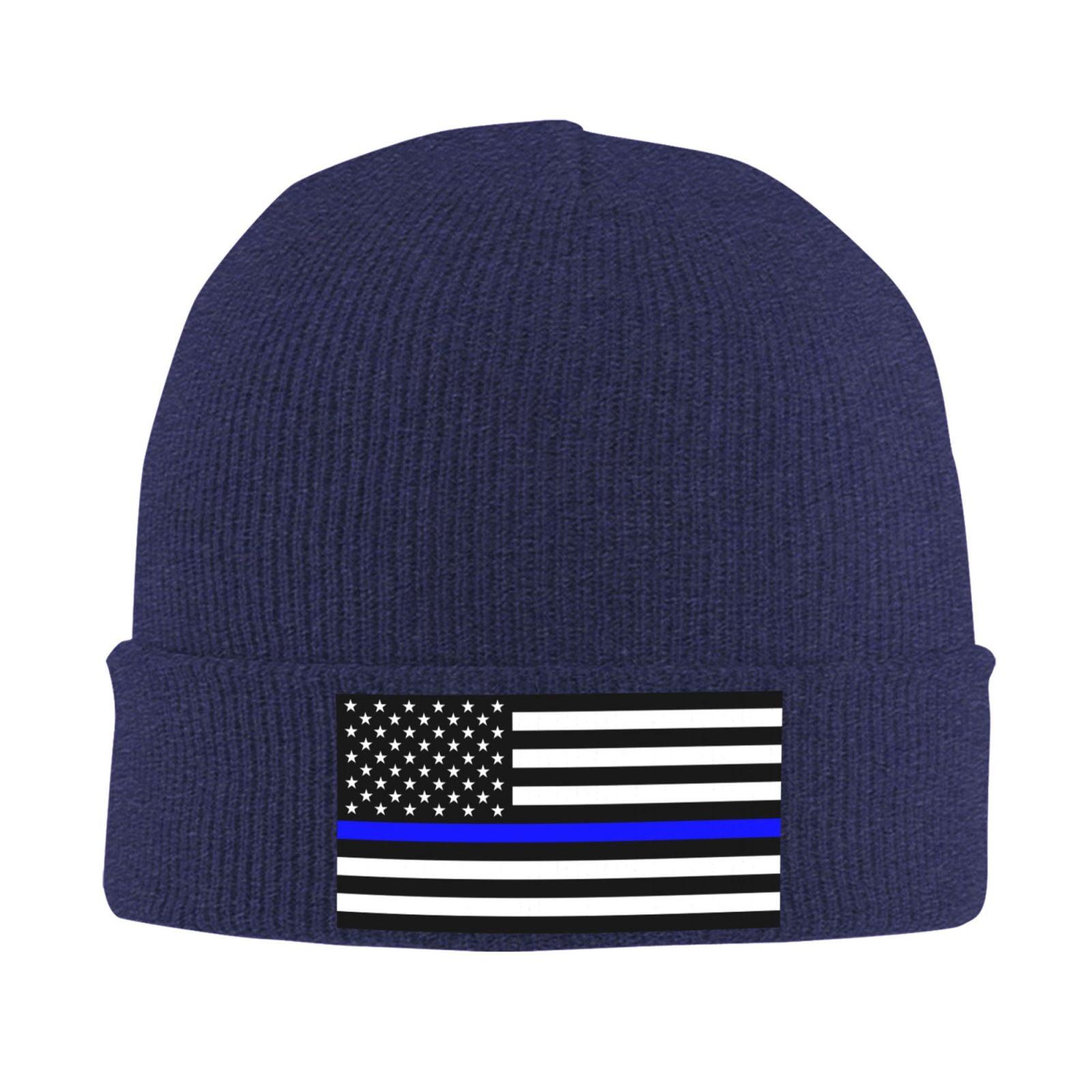 Police Thin Blue Line Flag Beanie Hat Knit Hat Skull Cap for Men Women ...