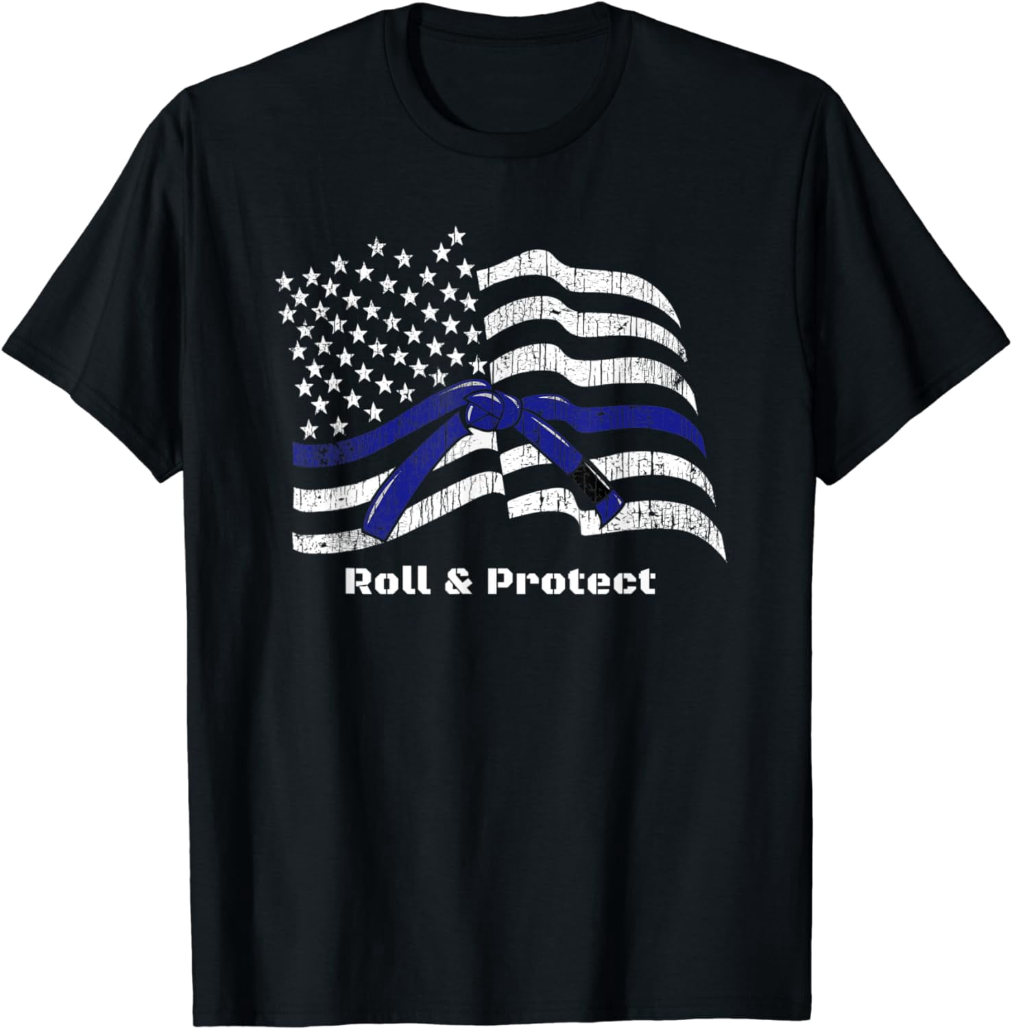 Police Thin Blue Line Flag For BJJ, MMA, Brazilian Jiu Jitsu T-Shirt ...