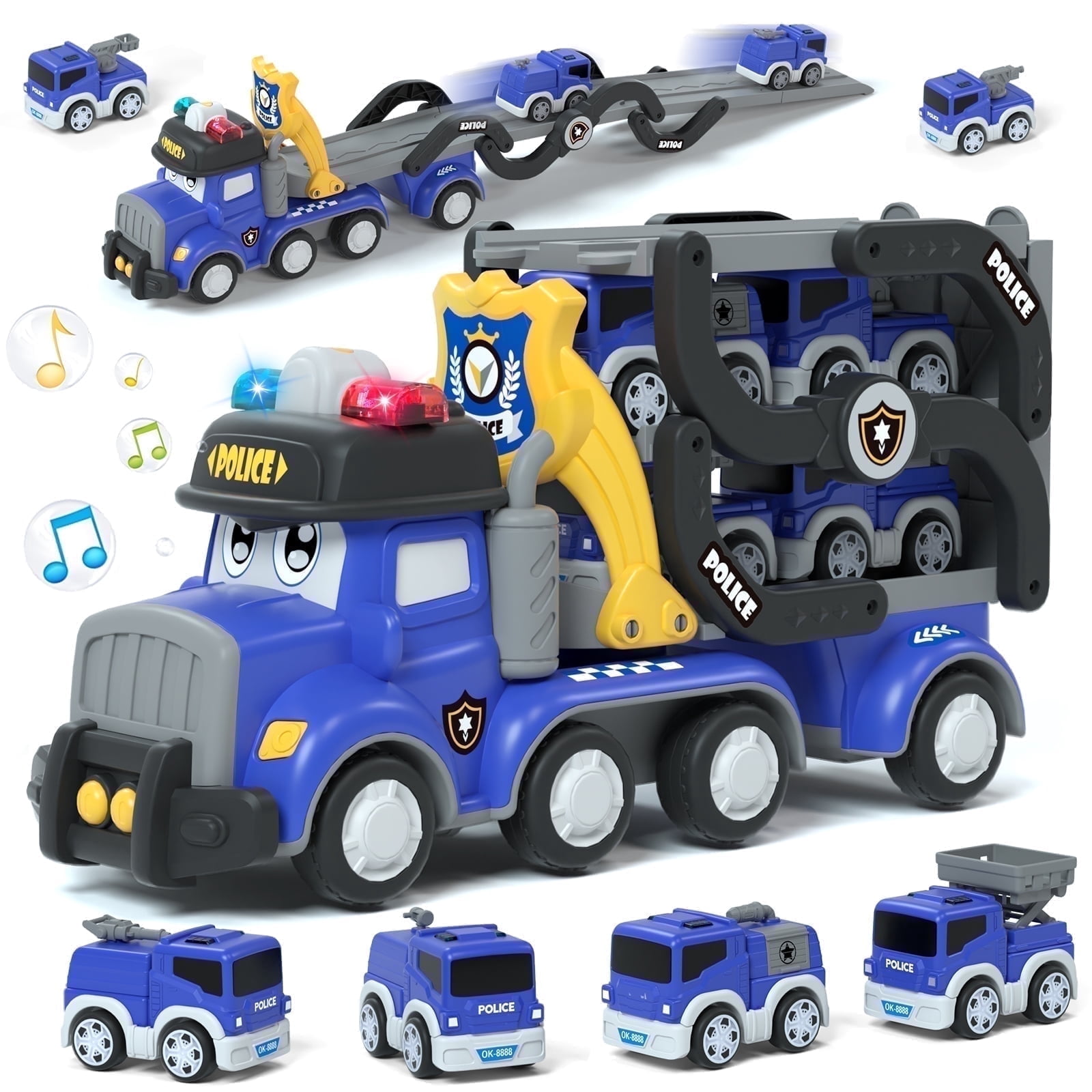 Toddler Toy for 2 3 4 5 Year Old Boys, Police Truck Toy Car with Light ...