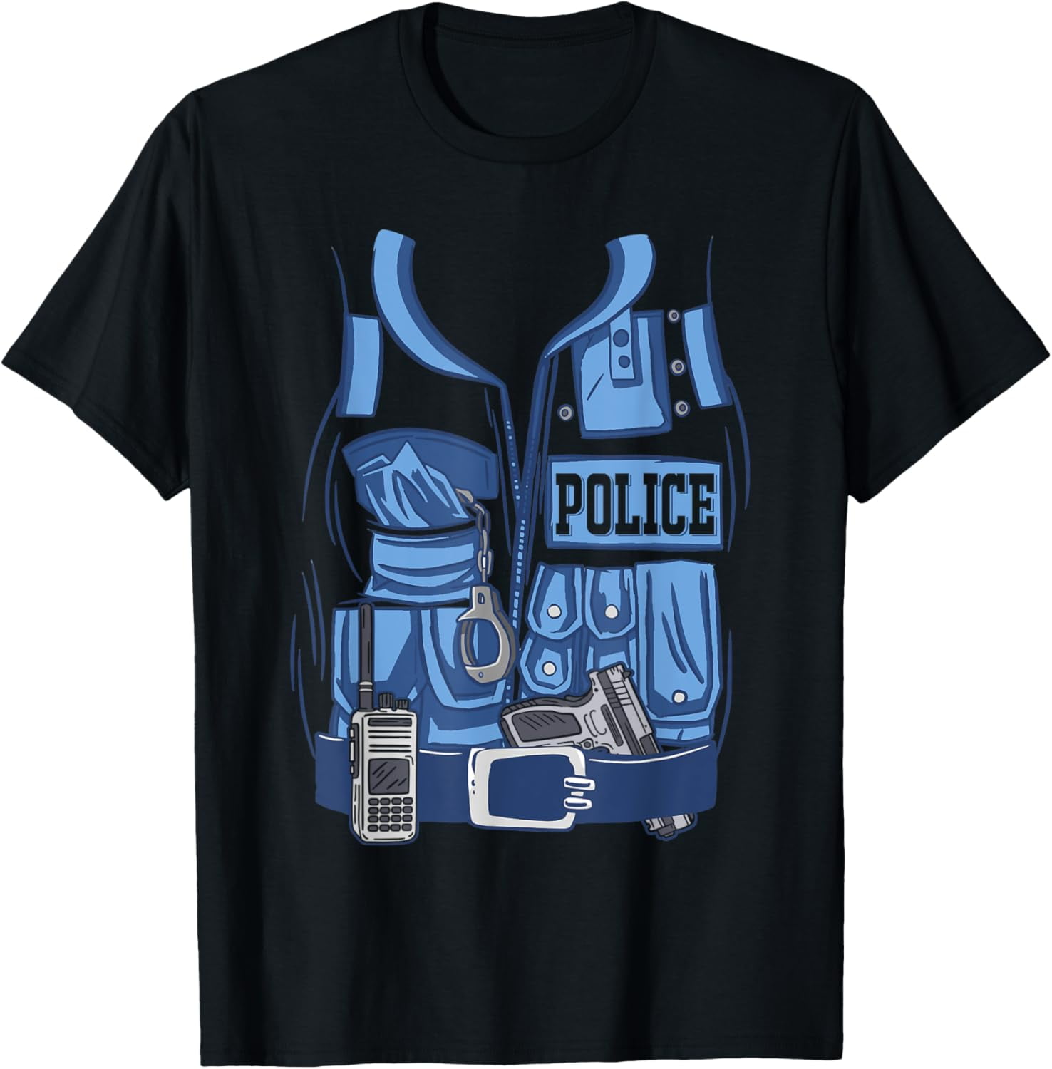 Police Uniform Carnival Handcuffs Police Officer T-Shirt - Walmart.com