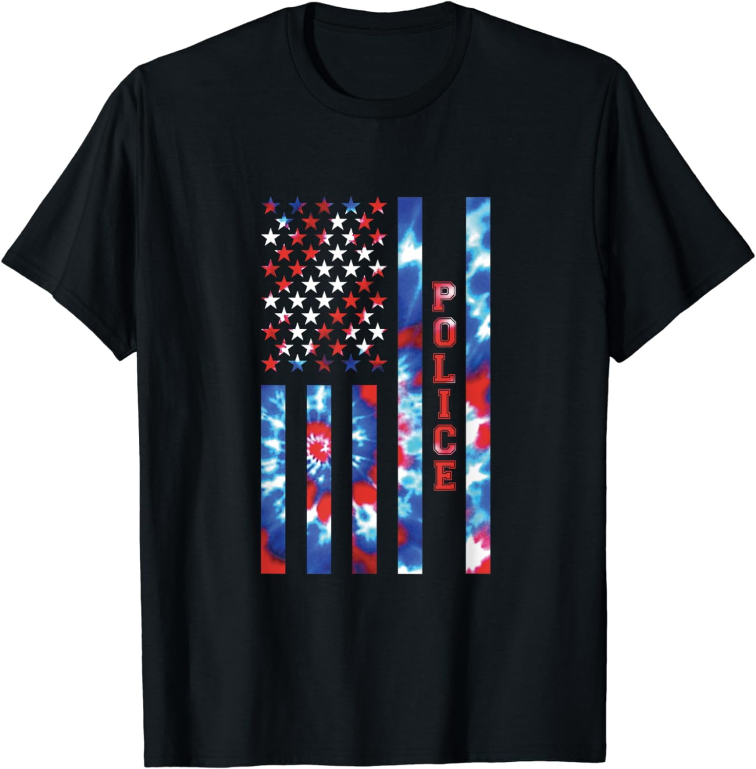 Police United States Patriotic American Flag Tie Dye T-Shirt - Walmart.com