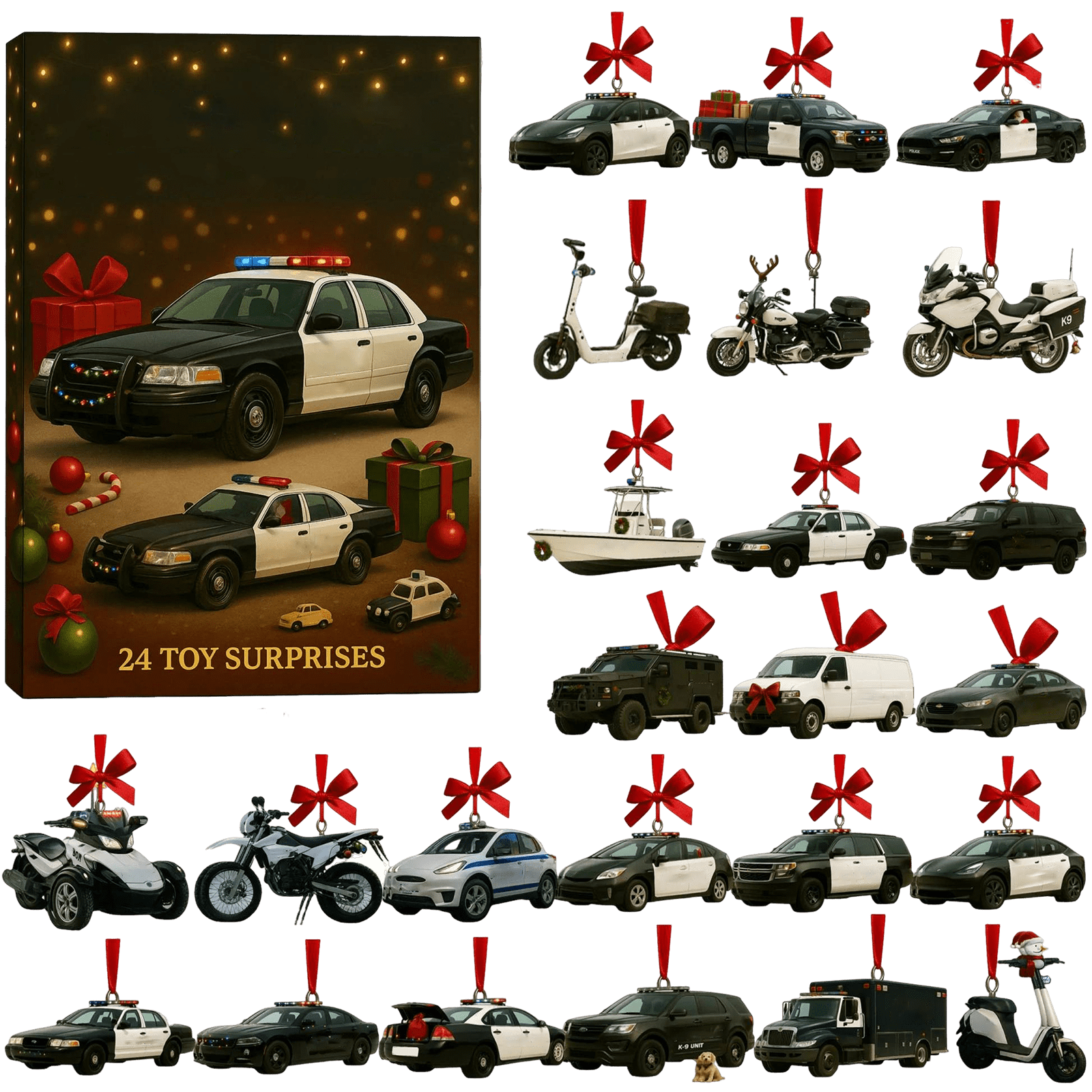 Police Vehicle Advent Calendar 2025, 24 Days Christmas Countdown with ...
