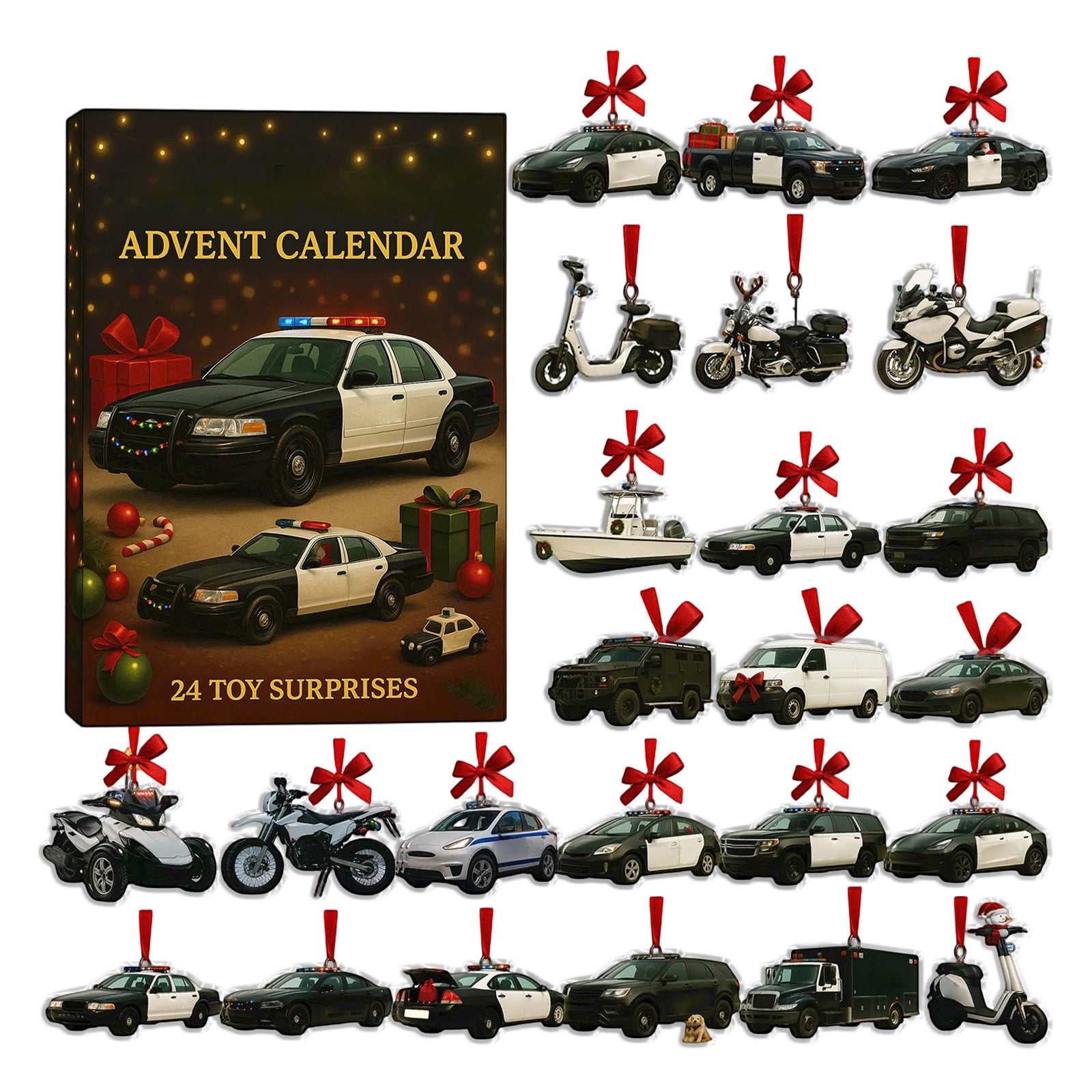 Police Vehicle Advent Calendar 2025, 24 Days Christmas Countdown with ...