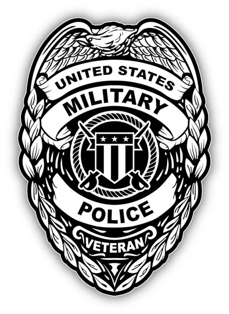 Police Veteran Usa Badge Sticker Phone Decal Water Bottle Stickers Car ...