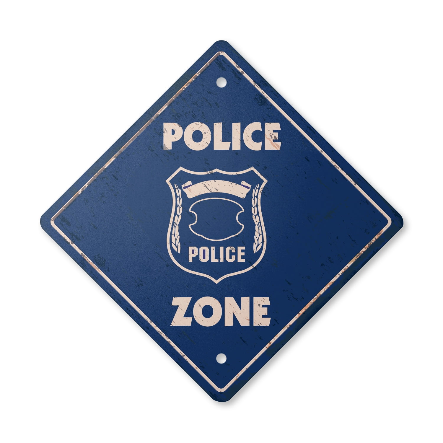 Police Vintage Crossing Sign Zone Xing | Indoor/Outdoor Plastic | 12 ...