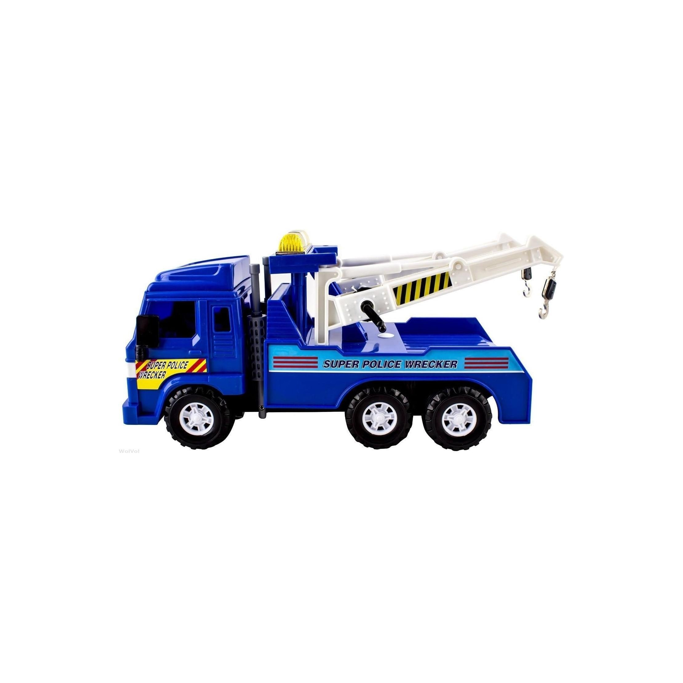 Police Wrecker Friction Powered Tow Truck with Two Tow Hooks - Walmart.com