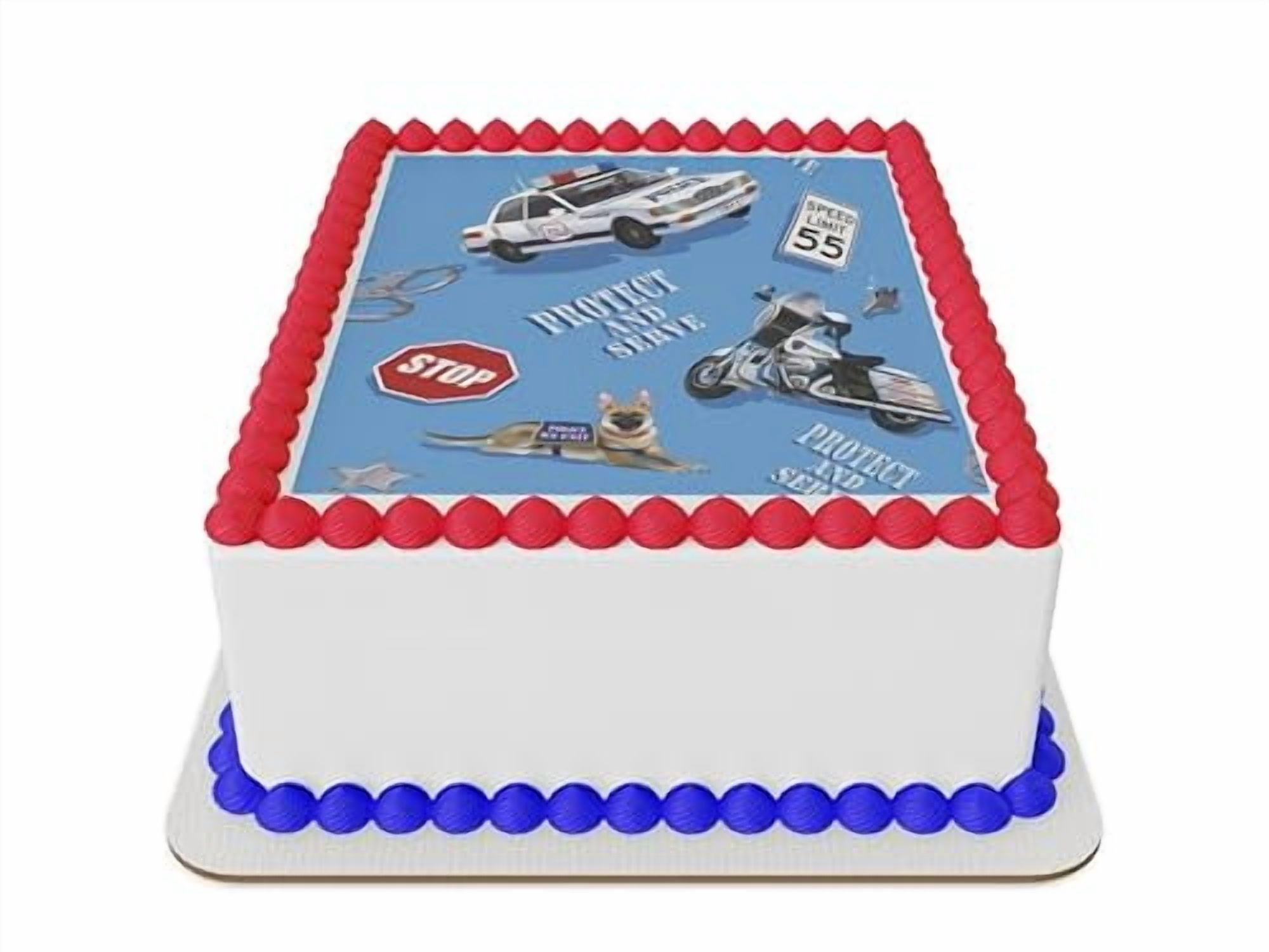 Police first responders Edible Icing Sheet cake topper for 1/4 Sheet ...