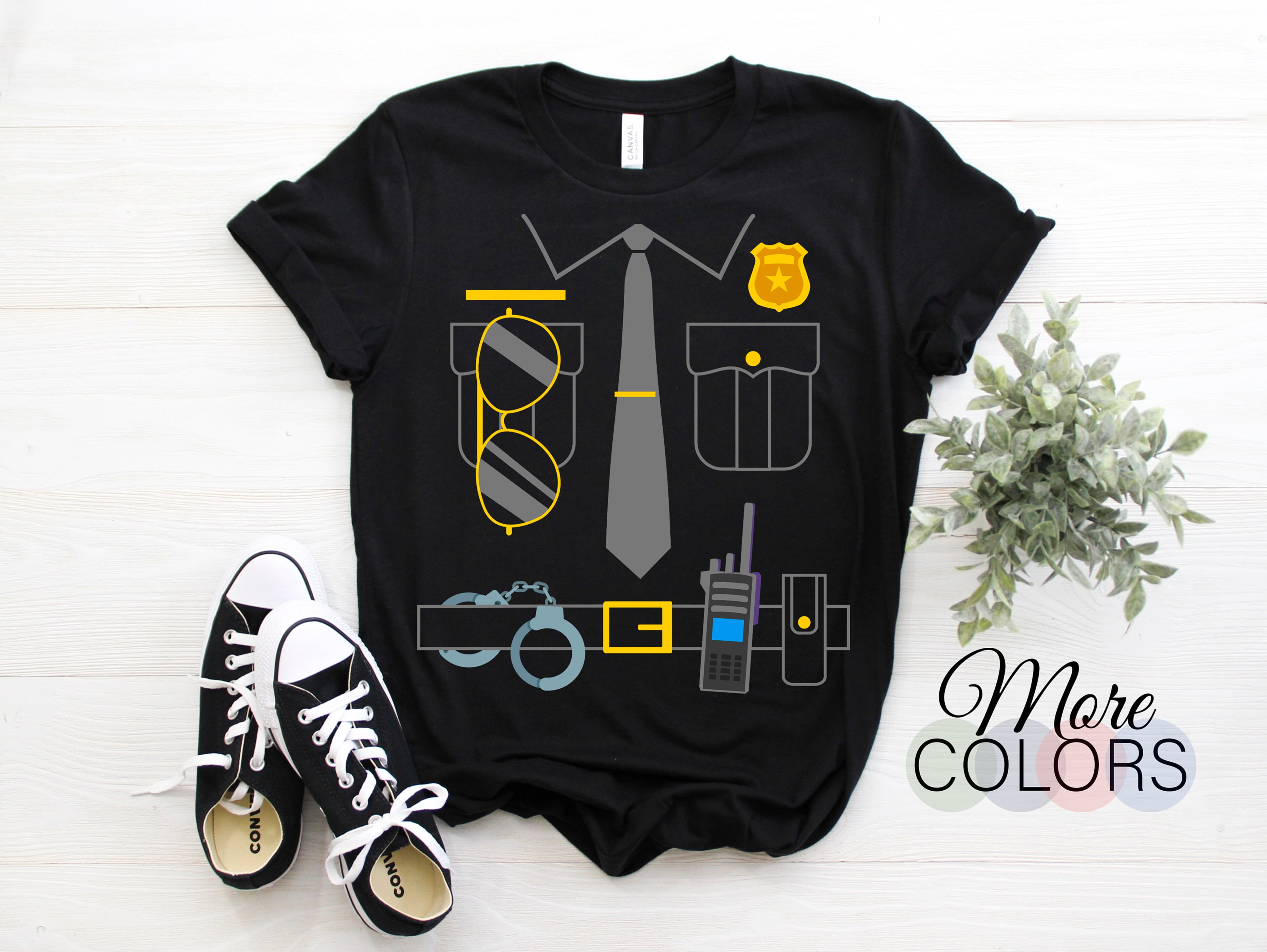 Policeman Costume Funny Halloween Police Officer T Shirt, Cute Wearing ...