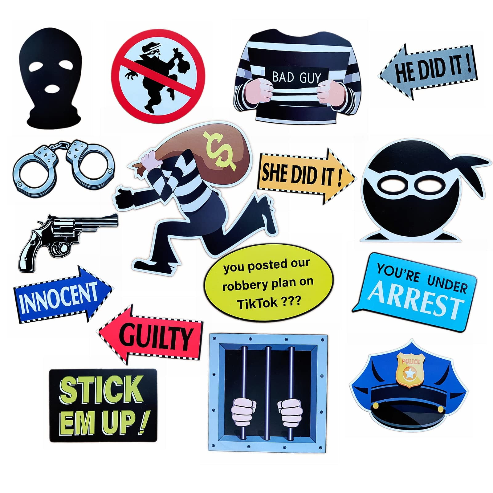Policeman and ThievesITSC Robbers Themed Photo Booth Props Fun Cops ...