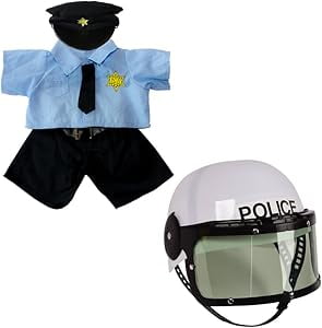 Policeman Uniform Outfit for 14" - 18" Stuffed Toys with Police Helmet ...