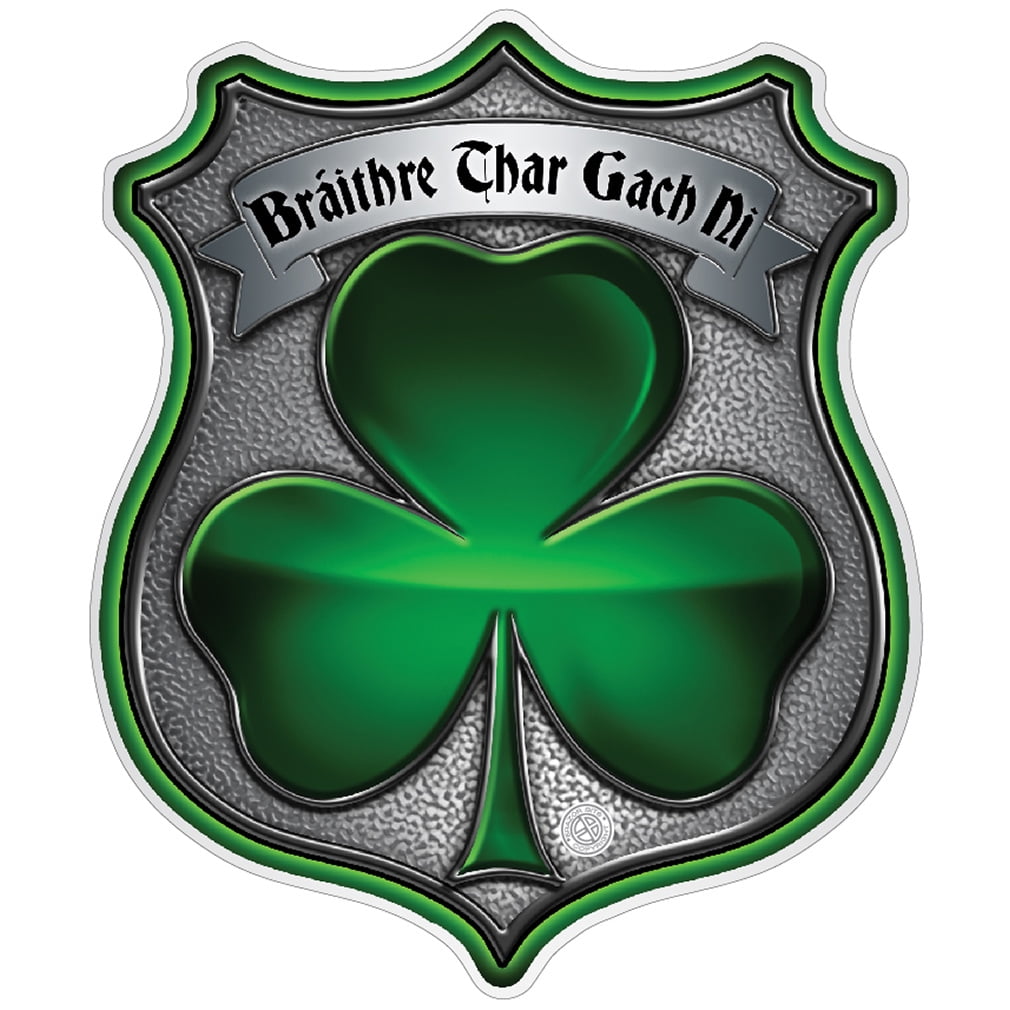 Policeman's Brotherhood Irish Law Enforcement White vinyl Reflective ...