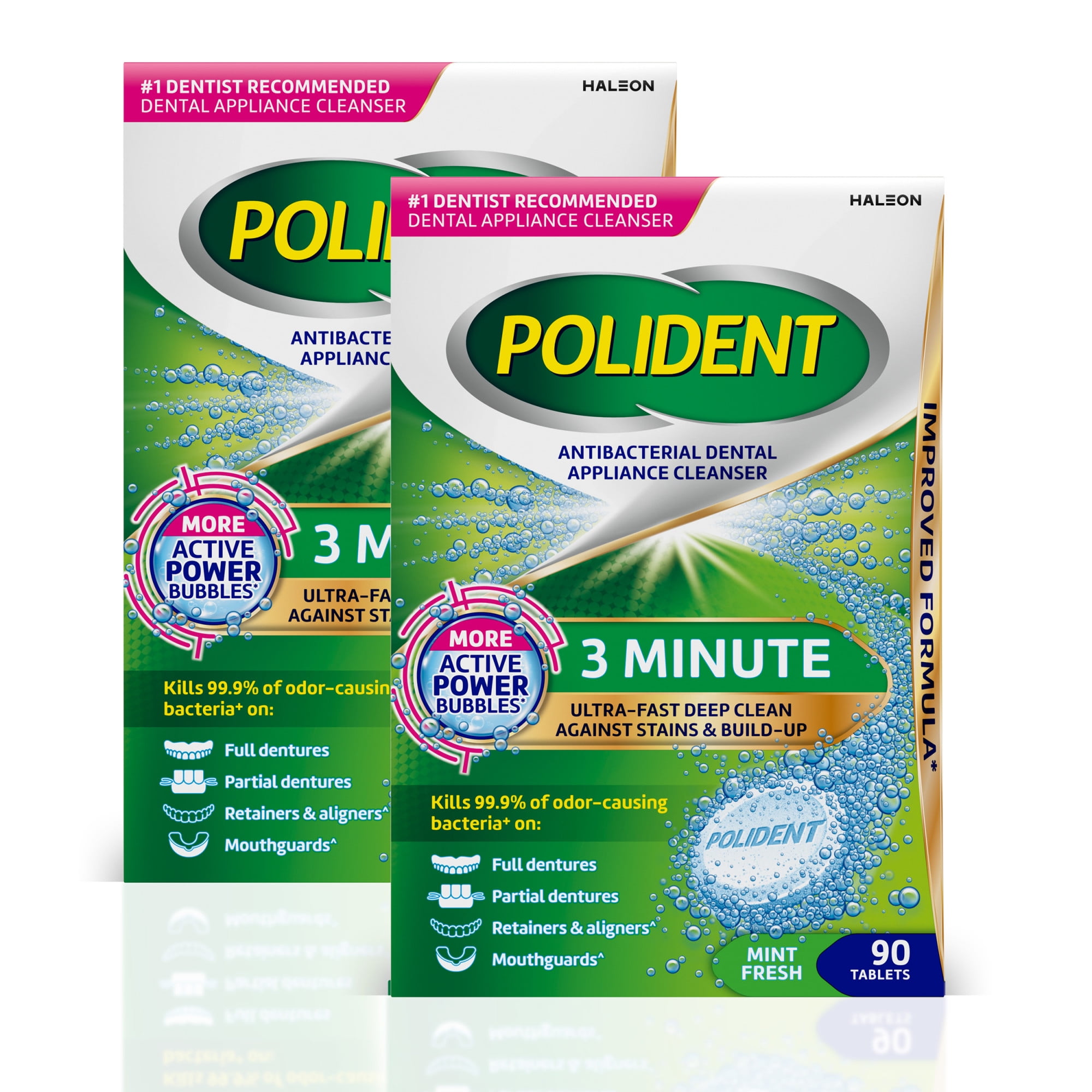 Polident 3 Minute Antibacterial Dental Appliance Cleanser Tablets ...