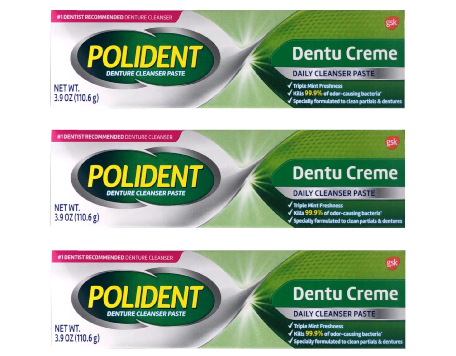 Polident Dentu-Creme Denture Cleaner DNF2 - 3.9 oz, Pack of 3 - Walmart.com