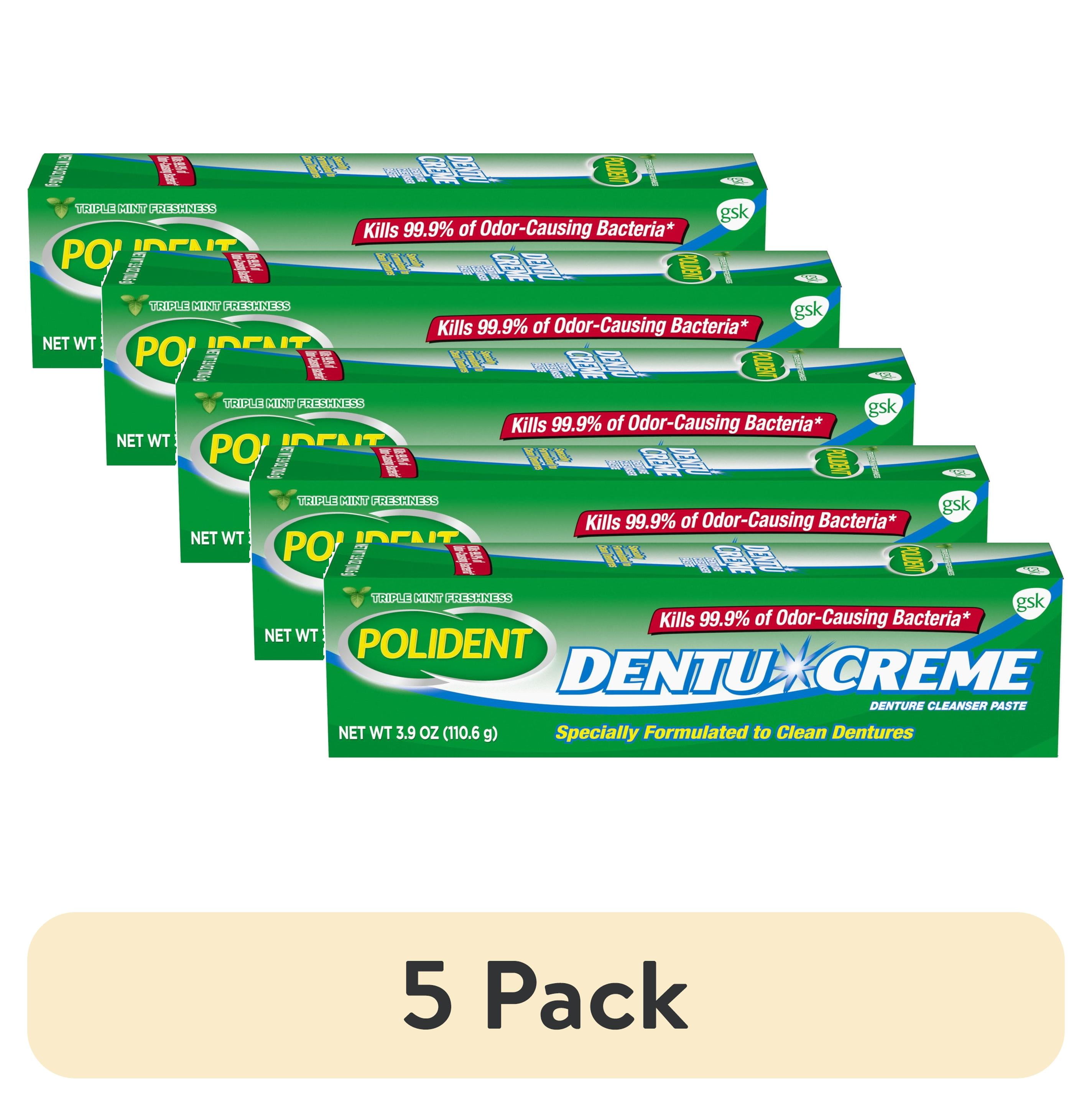(5 pack) Polident Paste for Denture and Partials Cleaning, Triple Mint ...