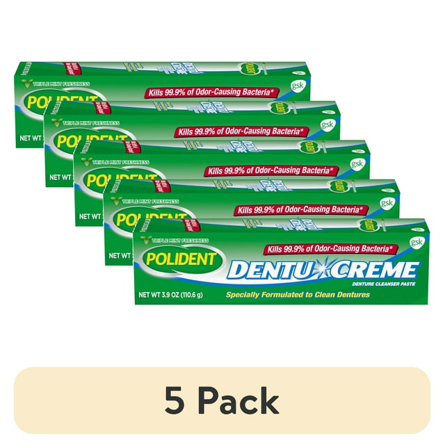 (5 pack) Polident Adhesive Paste for Denture Cream and Partials ...