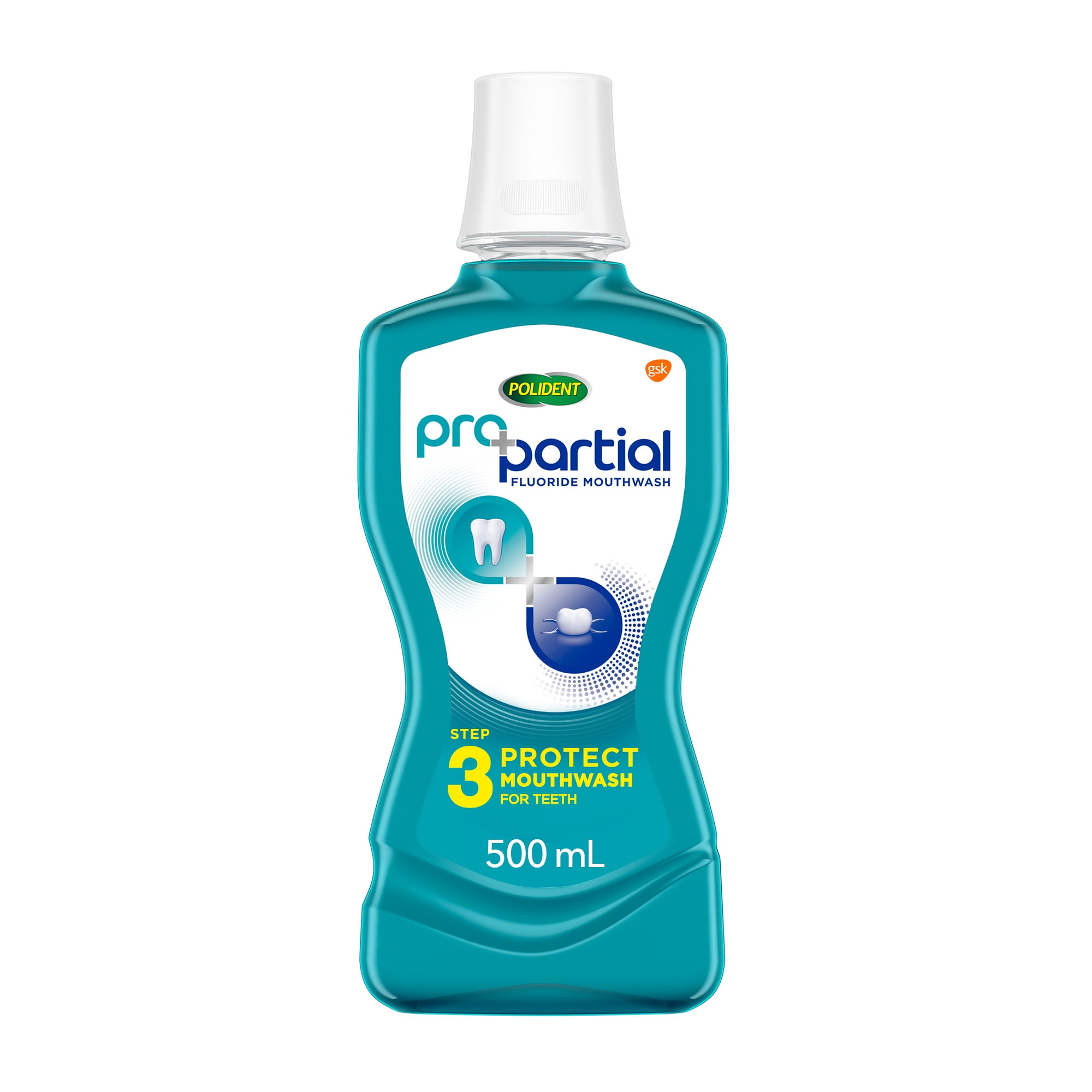 Polident Propartial Protect Wash, Antibacterial Fluoride for Teeth, 16. ...