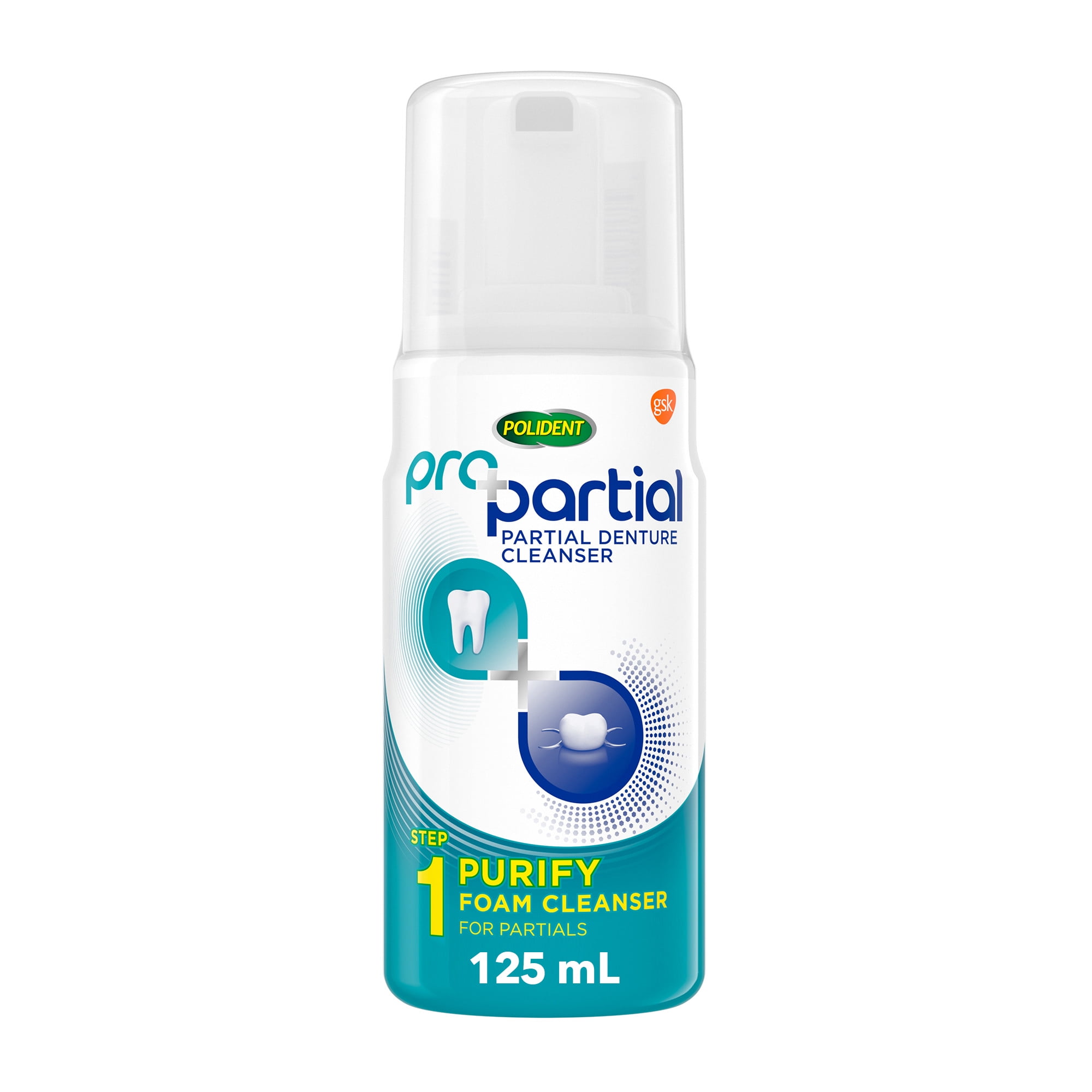 Polident Propartial Step 1 Antibacterial Partial Denture Cleanser Foam ...