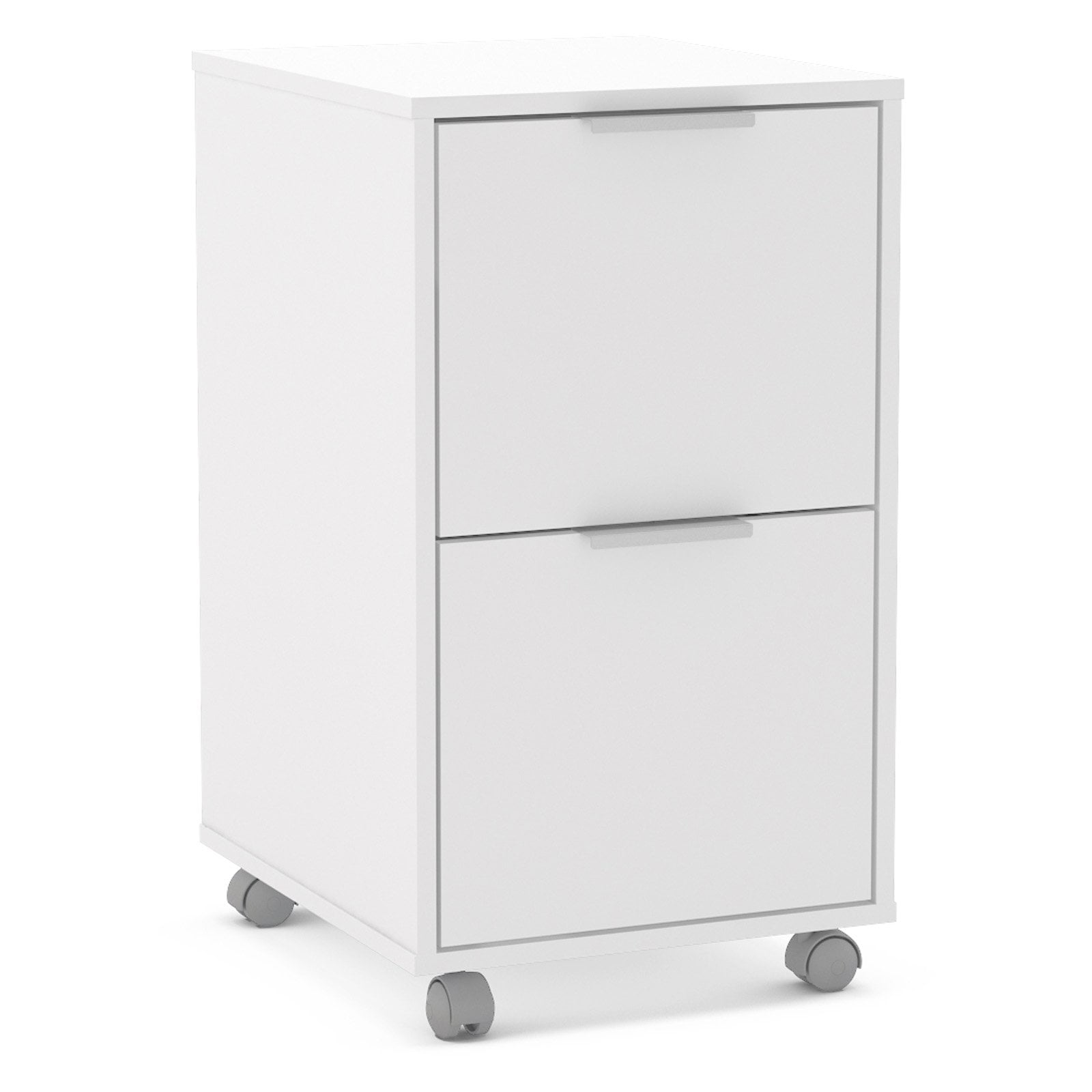 Polifurniture Durban Two Drawer Mobile Wood File Cabinet, White ...