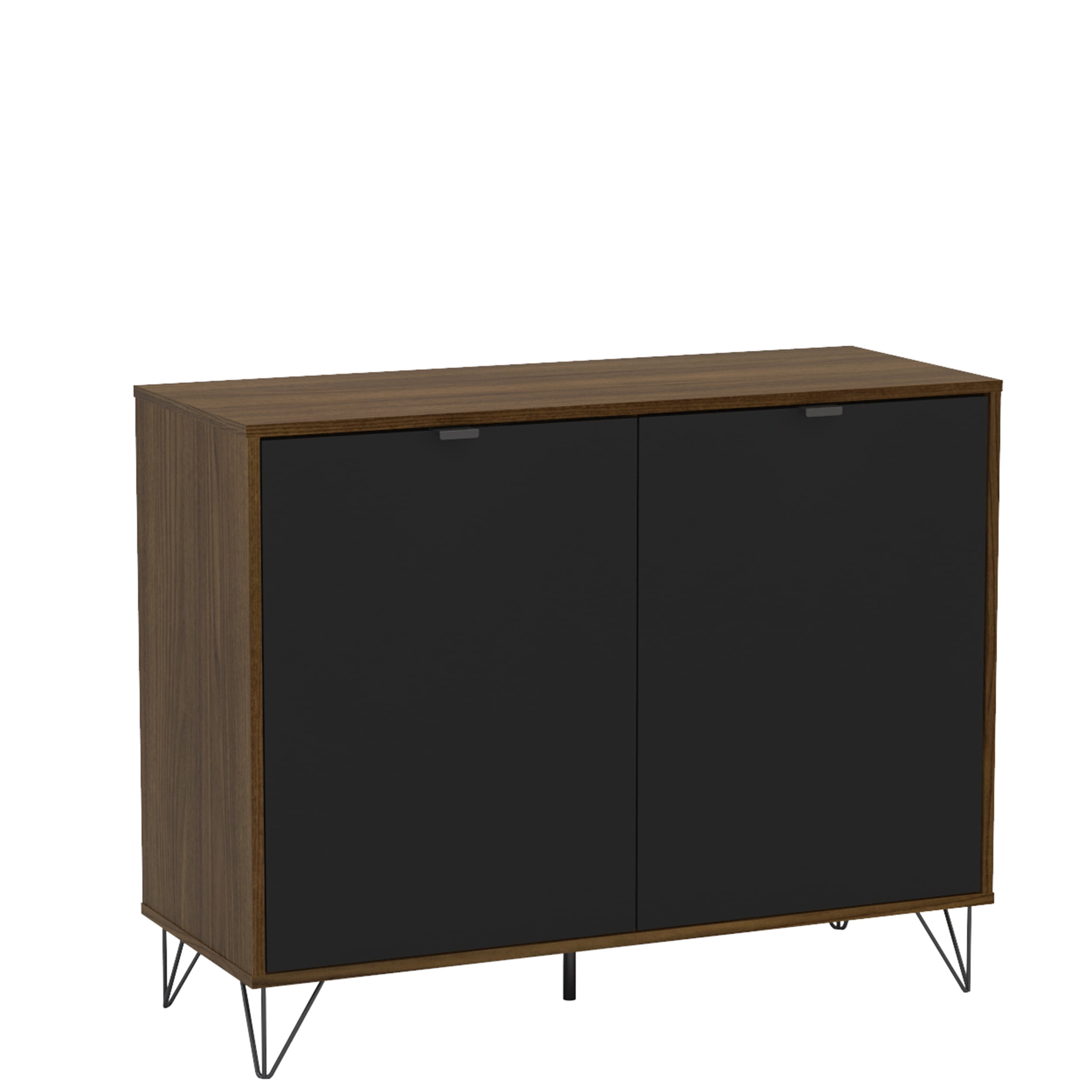 Polifurniture Missouri Sideboard with 2 Doors, Black and Walnut ...