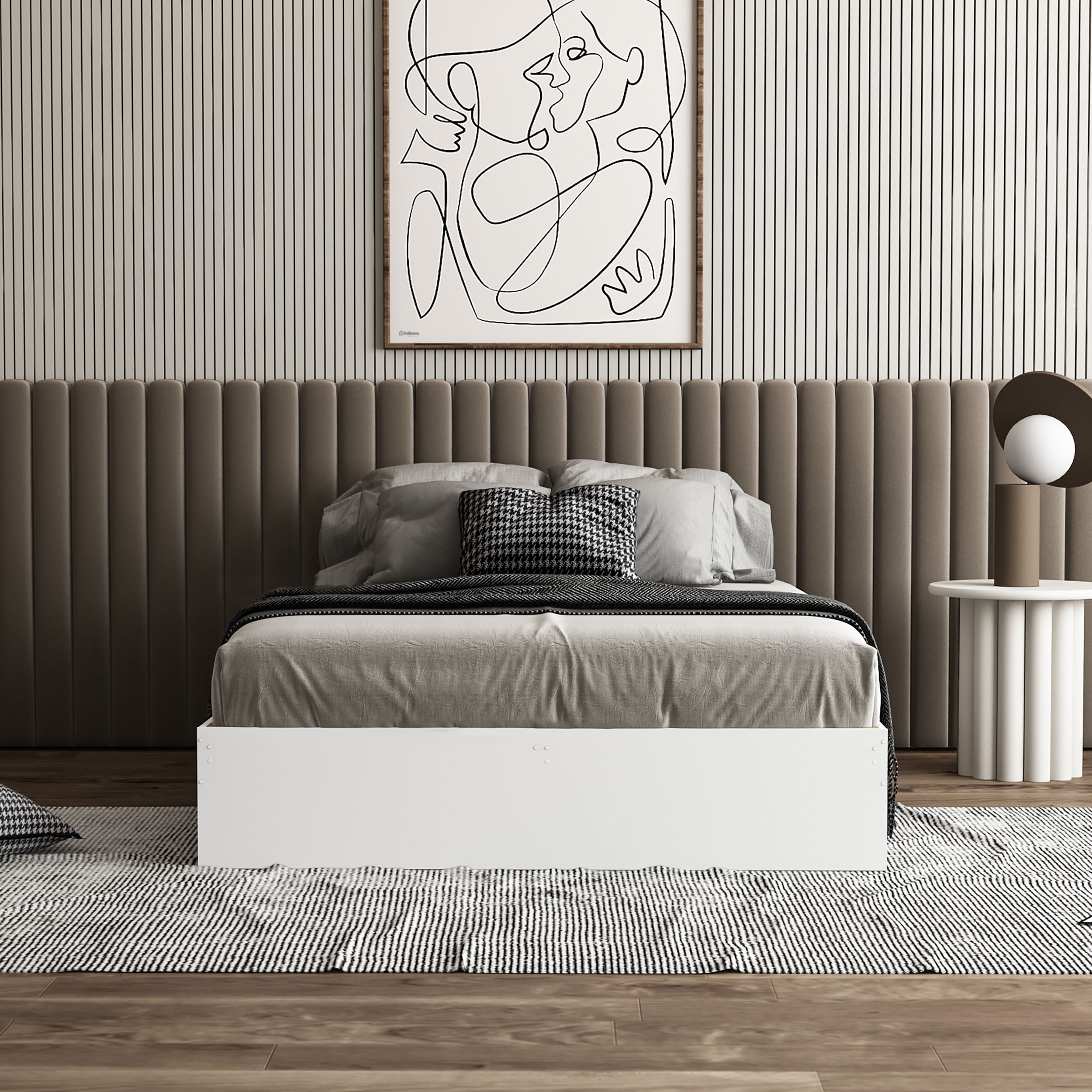 Polifurniture Queen Size Wood Platform Bed Frame, White - Walmart.com