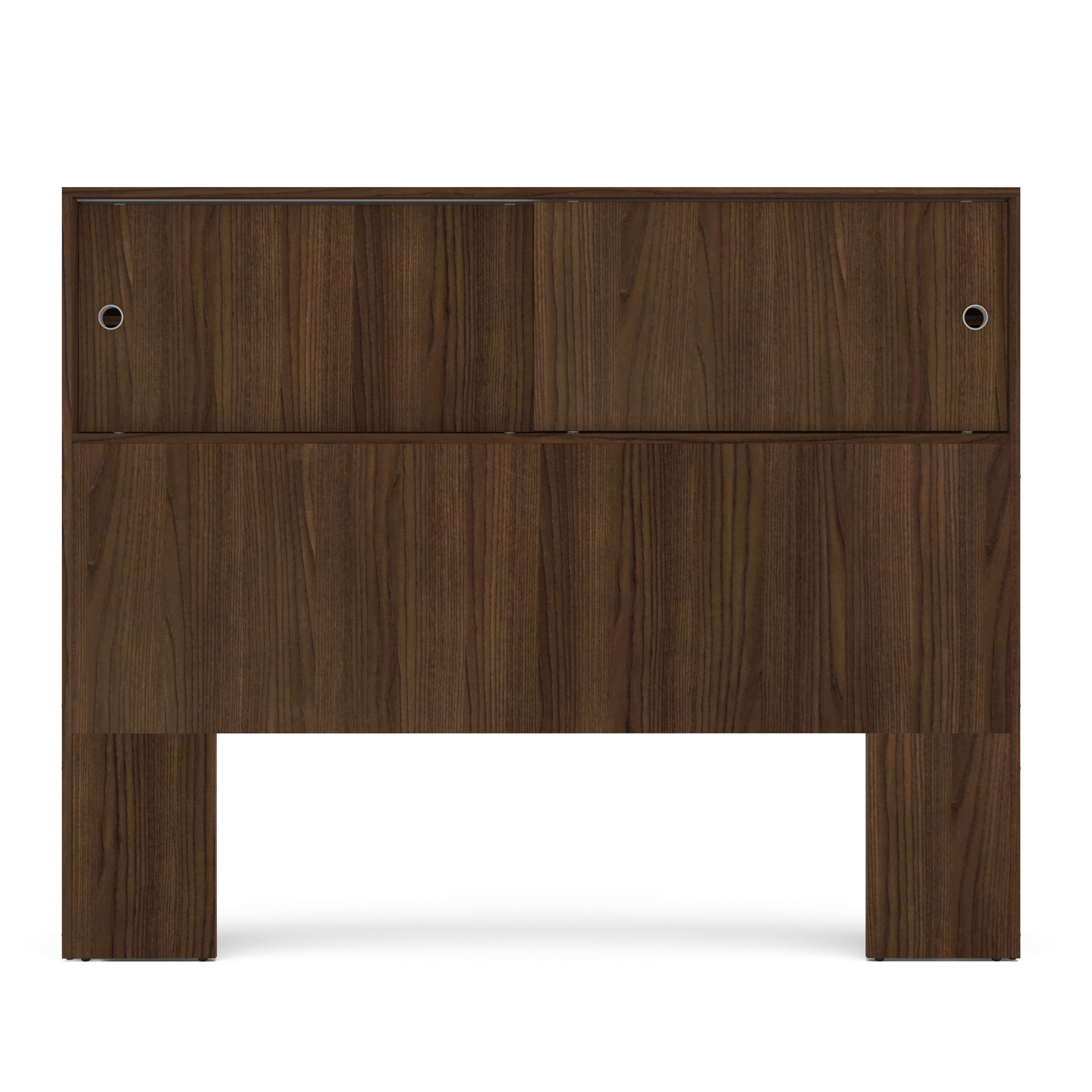 Polifurniture Victoria Full Size Wood Storage Headboard, Walnut ...