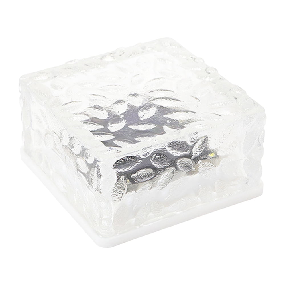 Polignac Glass Solar Brick with LED Lights Square Lined Texture Path ...