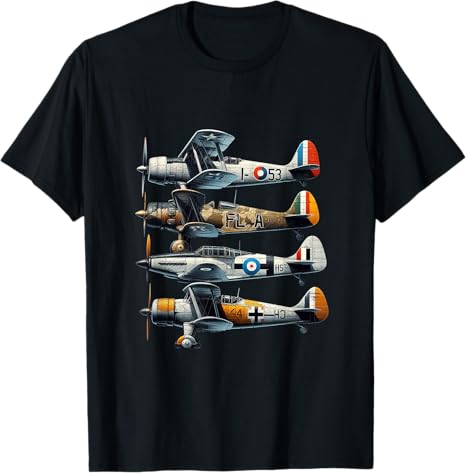 Polikarpov I-153 CR.42 Falco Gloster Gladiator Heinkel He-51 T-Shirt ...