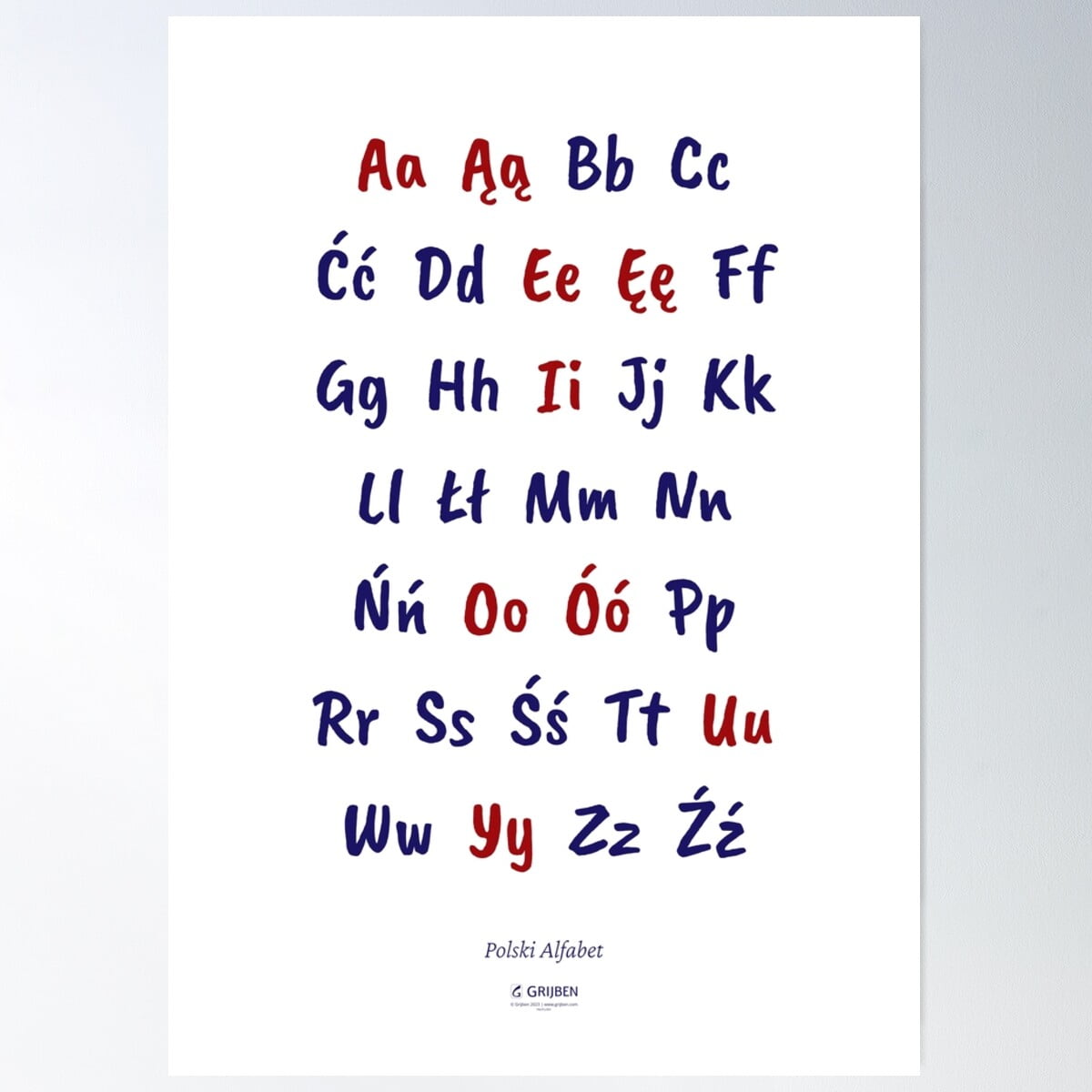 Polish Alphabet (Polski Alfabet) Poster Wall Art, Modern Wall Decor For ...