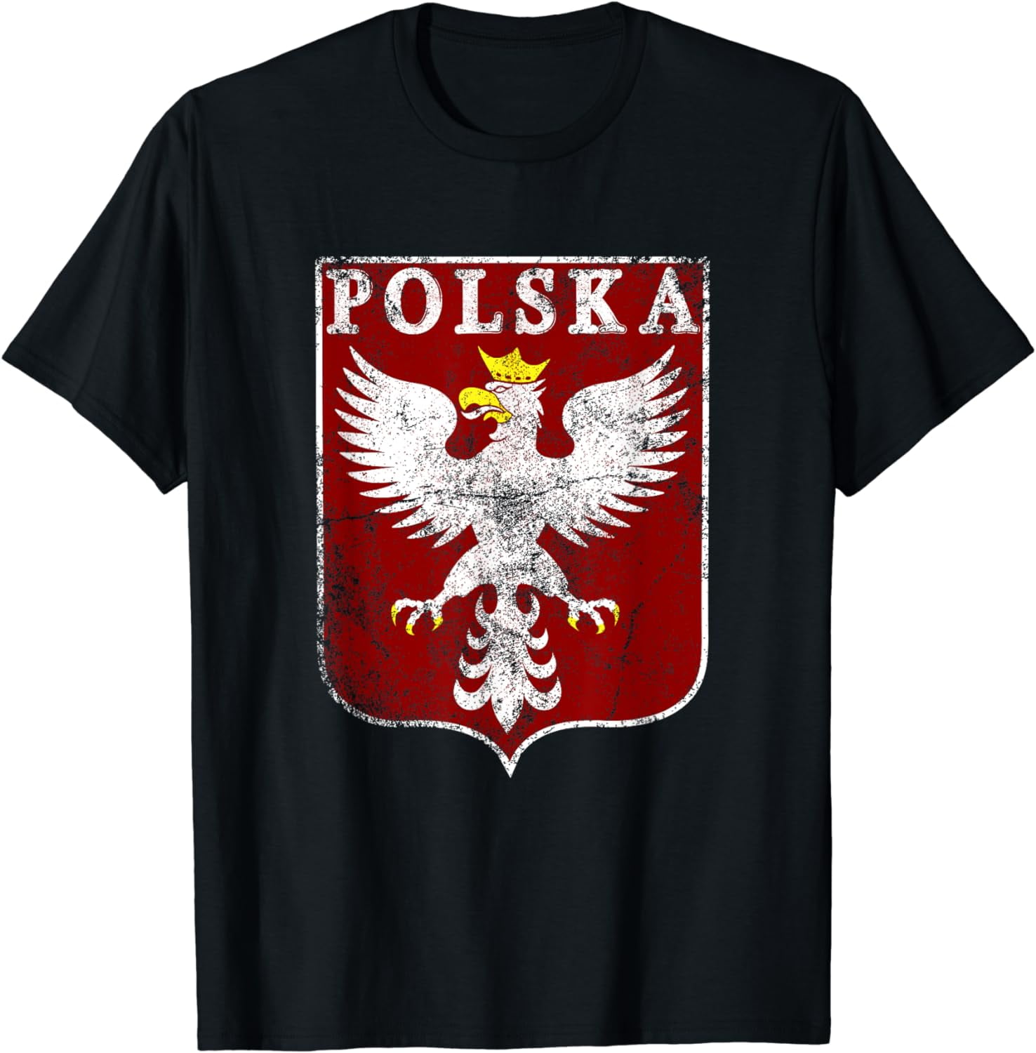 Polish Eagle Polish Crest Vintage Polska Eagle Poland Cotton T-Shirt ...