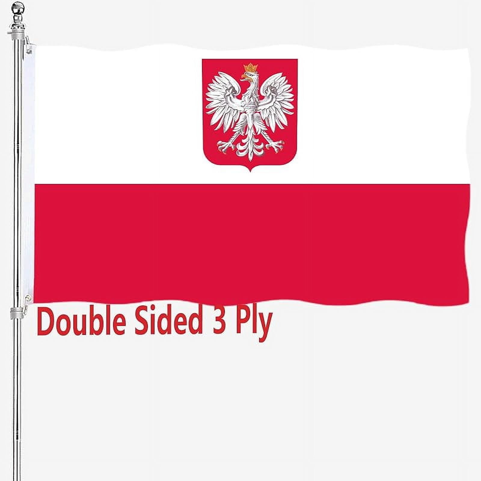 Polish Flag 3x5 Double Sided for Outdoors 3 Ply 200D Heavy Duty ...