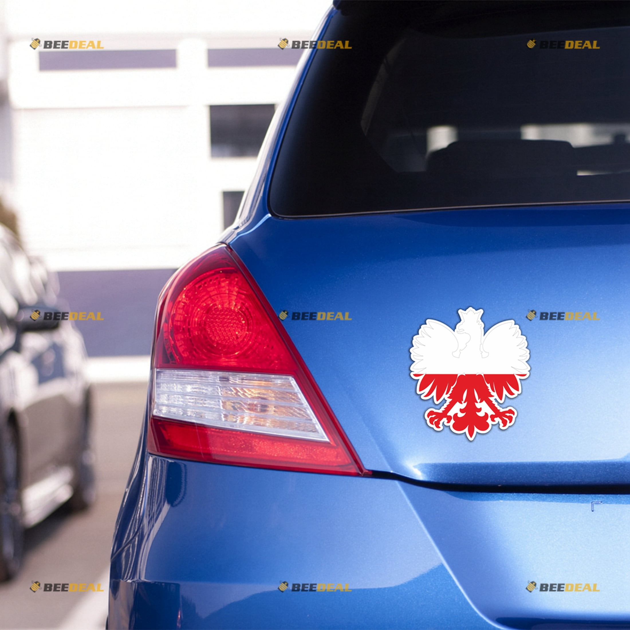 Polish Flag Color Coat of Arms Eagle Polska Poland Car Magnet Sticker ...