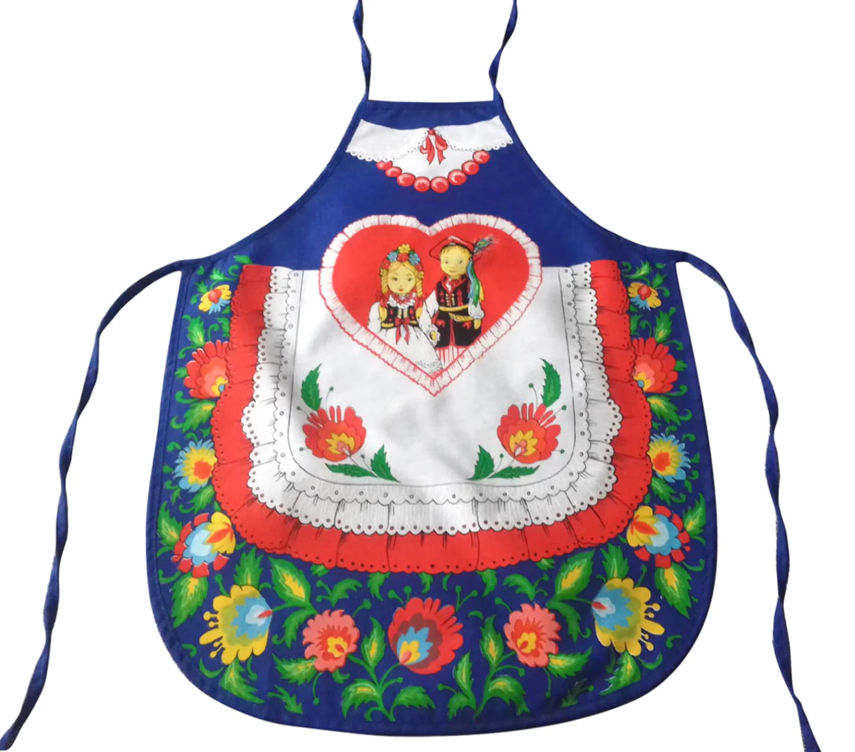 Polish Folk Art Lowicz Flowers Krakow Dancers Kids Kitchen Apron ...
