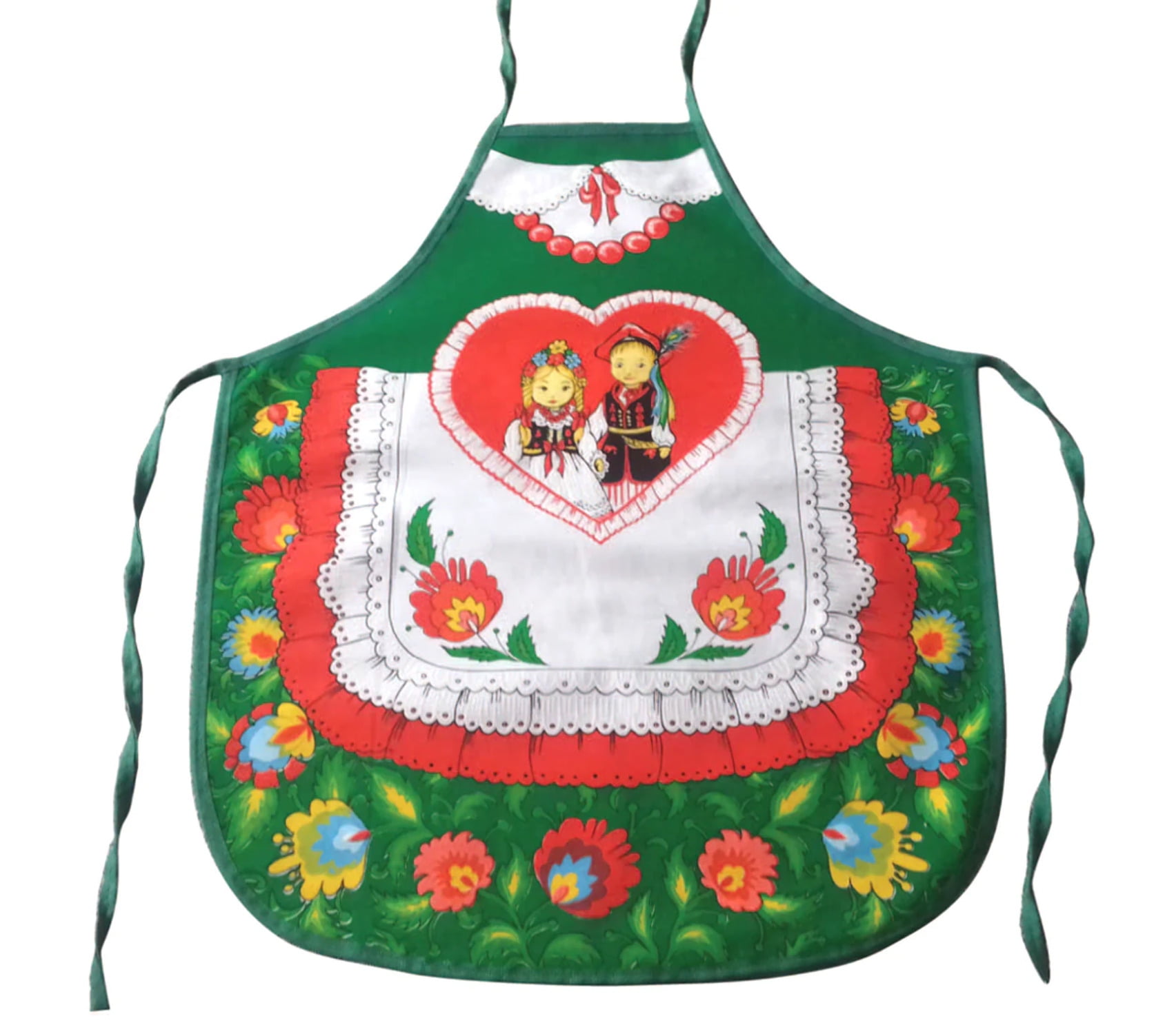 Polish Folk Art Lowicz Flowers Krakow Dancers Kids Kitchen Apron ...