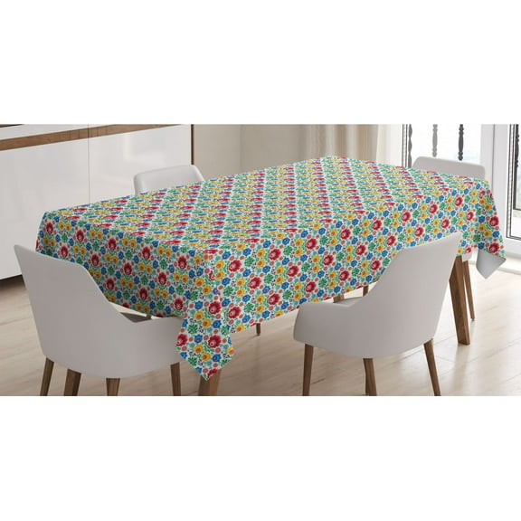 Folk Art Tablecloth, Culture Themed Traditional Polish Flower ...