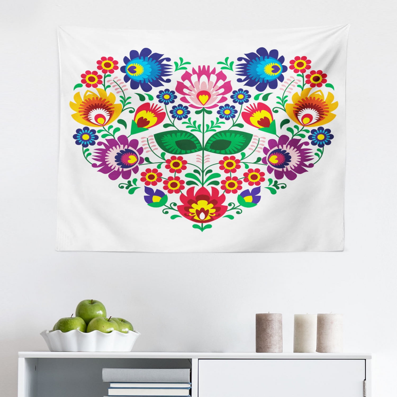 Polish Folk Art Tapestry, Slavic Floral Motif Repetition Cultural ...