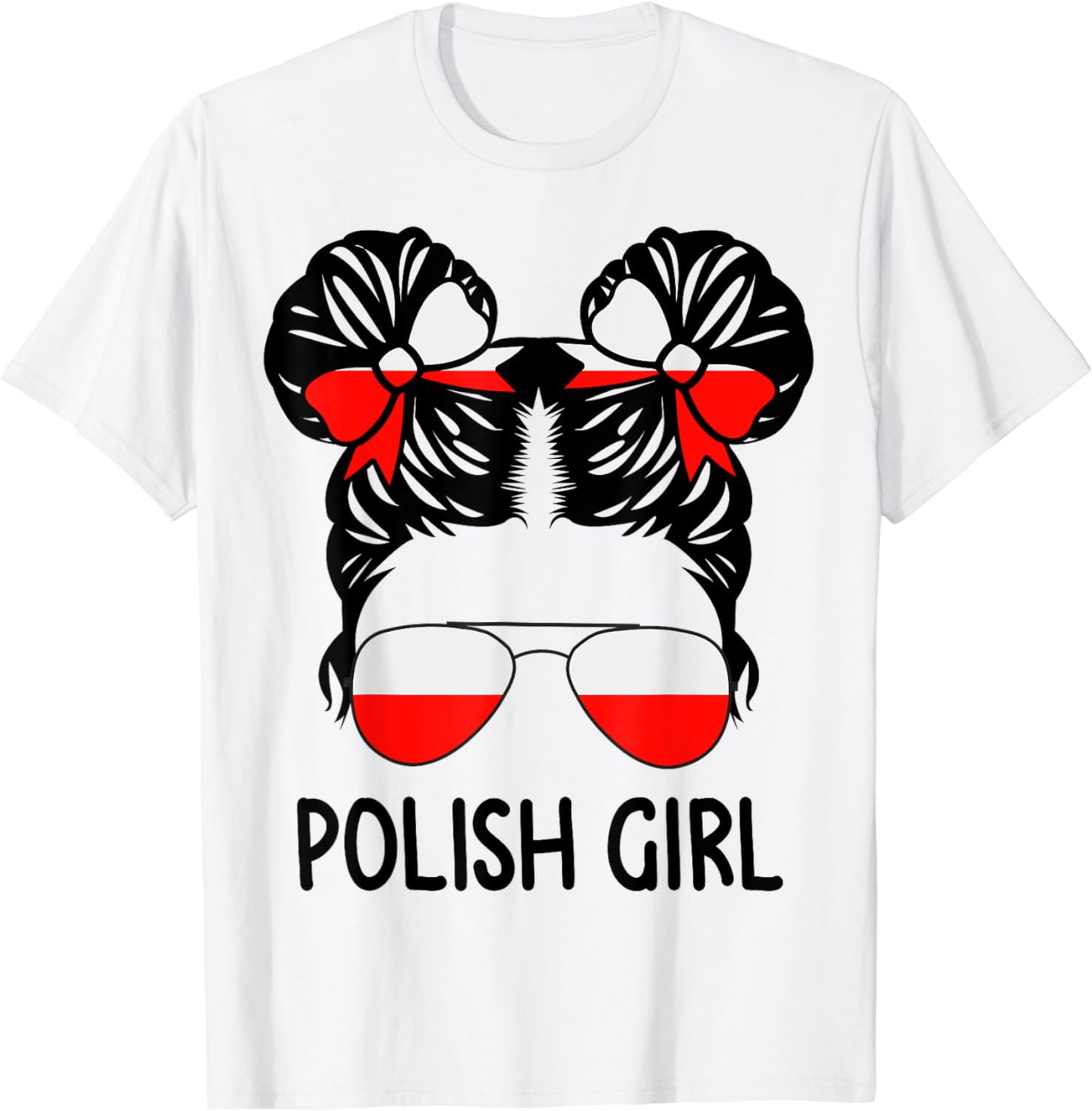 Polish Girl Messy Hair Poland Pride Root Patriotic Women Kid T-Shirt ...