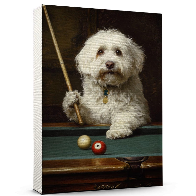 Polish Lowland Sheepdog Cute Dog Billiards Canvas Canvas – Retro Polish ...