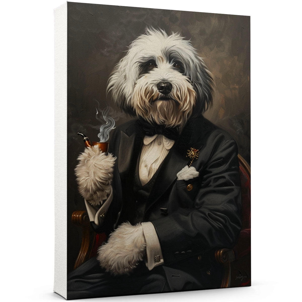Polish Lowland Sheepdog Dog Animal Canvas Wall Art, Boss Dog Canvas ...