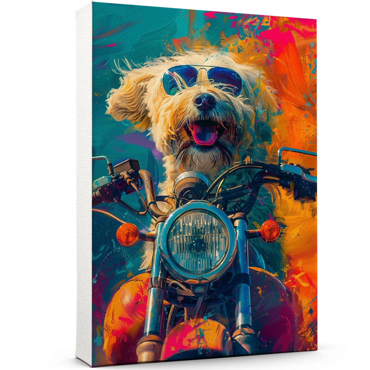 Polish Lowland Sheepdog Dog Poster Riding A Motorcycle - Polish Lowland ...