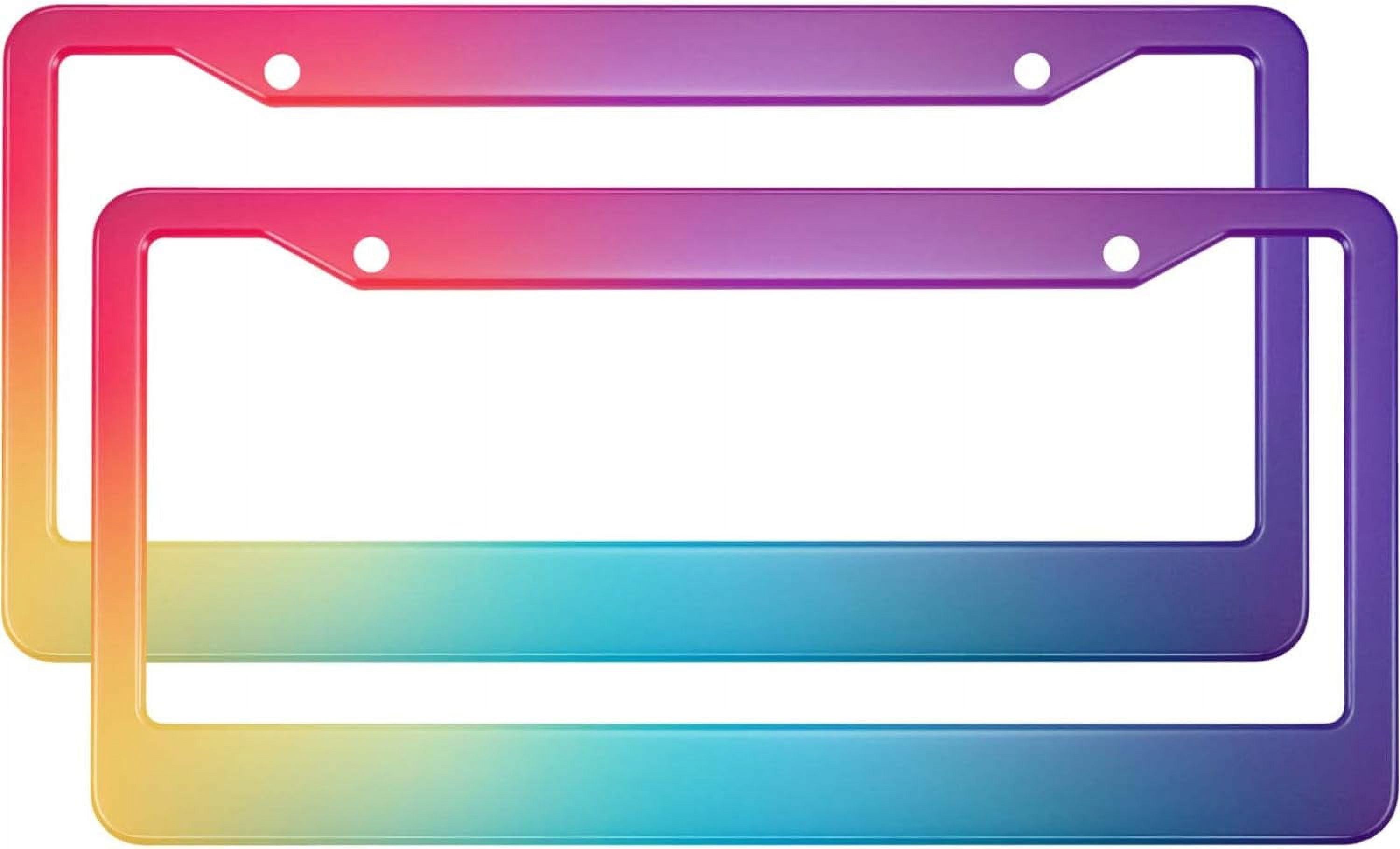Polish Mirror Neo License Plate Frame Gradient Rainbow Color Metal 2 ...